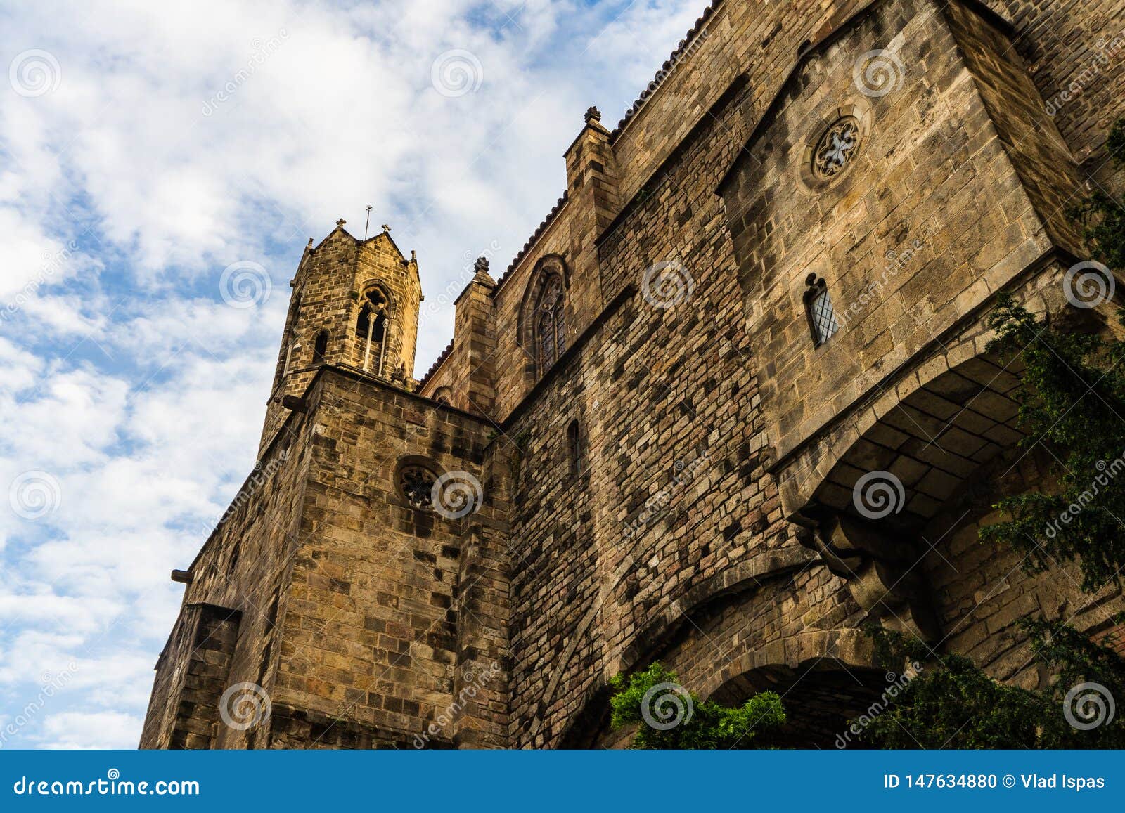 Gothic Castle Walls in Barcelona, Spain Stock Photo - Image of catalan ...