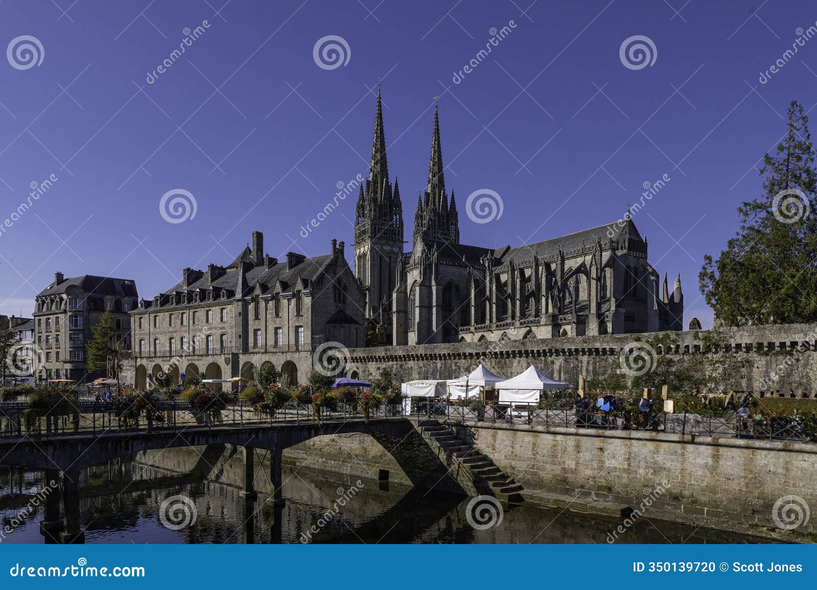 Cathedral of Saint Corentin, Quimper, France Stock Photo - Image of ...