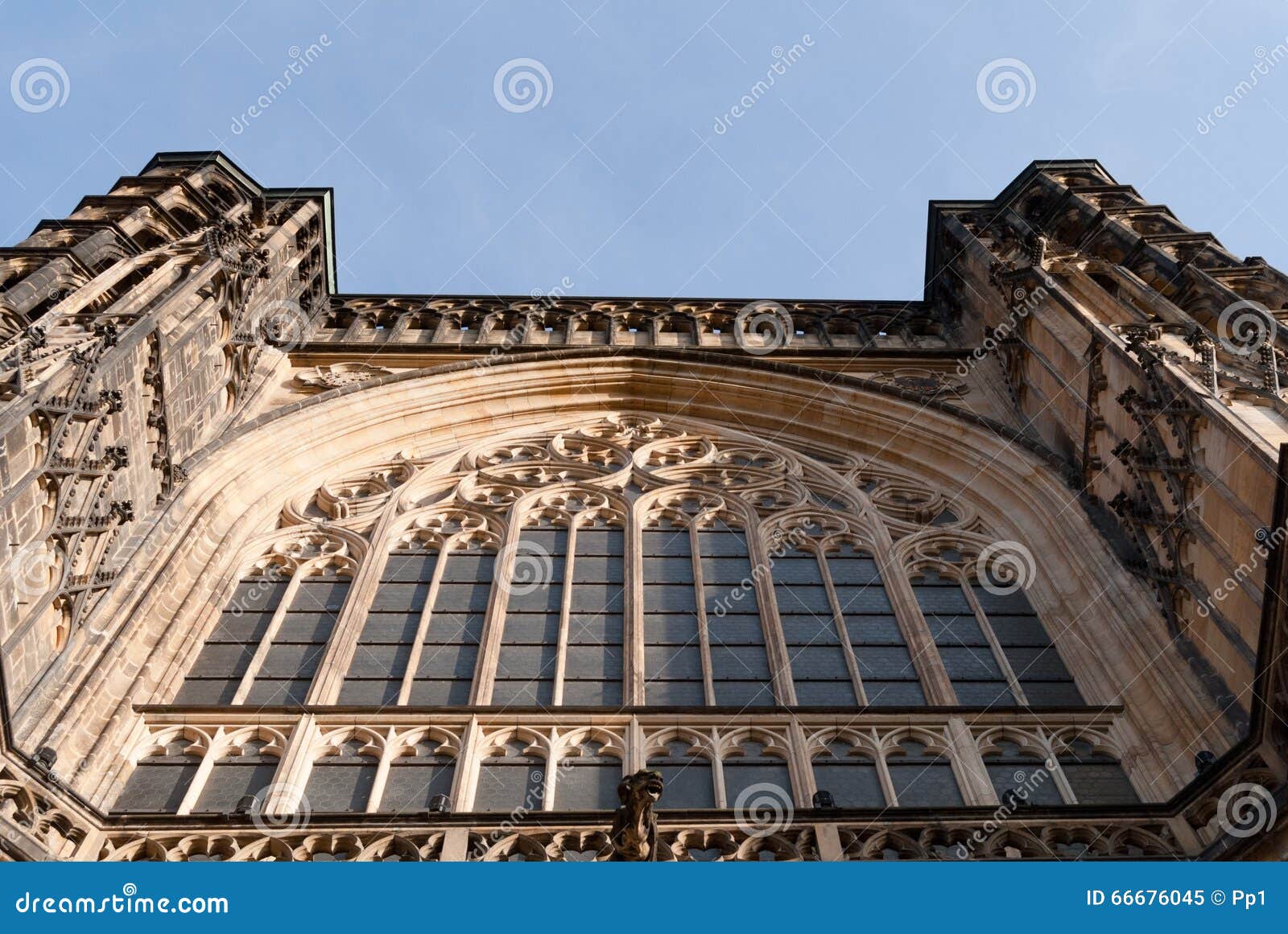 Gothic Cathedral Front Sandstone Facade, Large Windows Stock Image ...