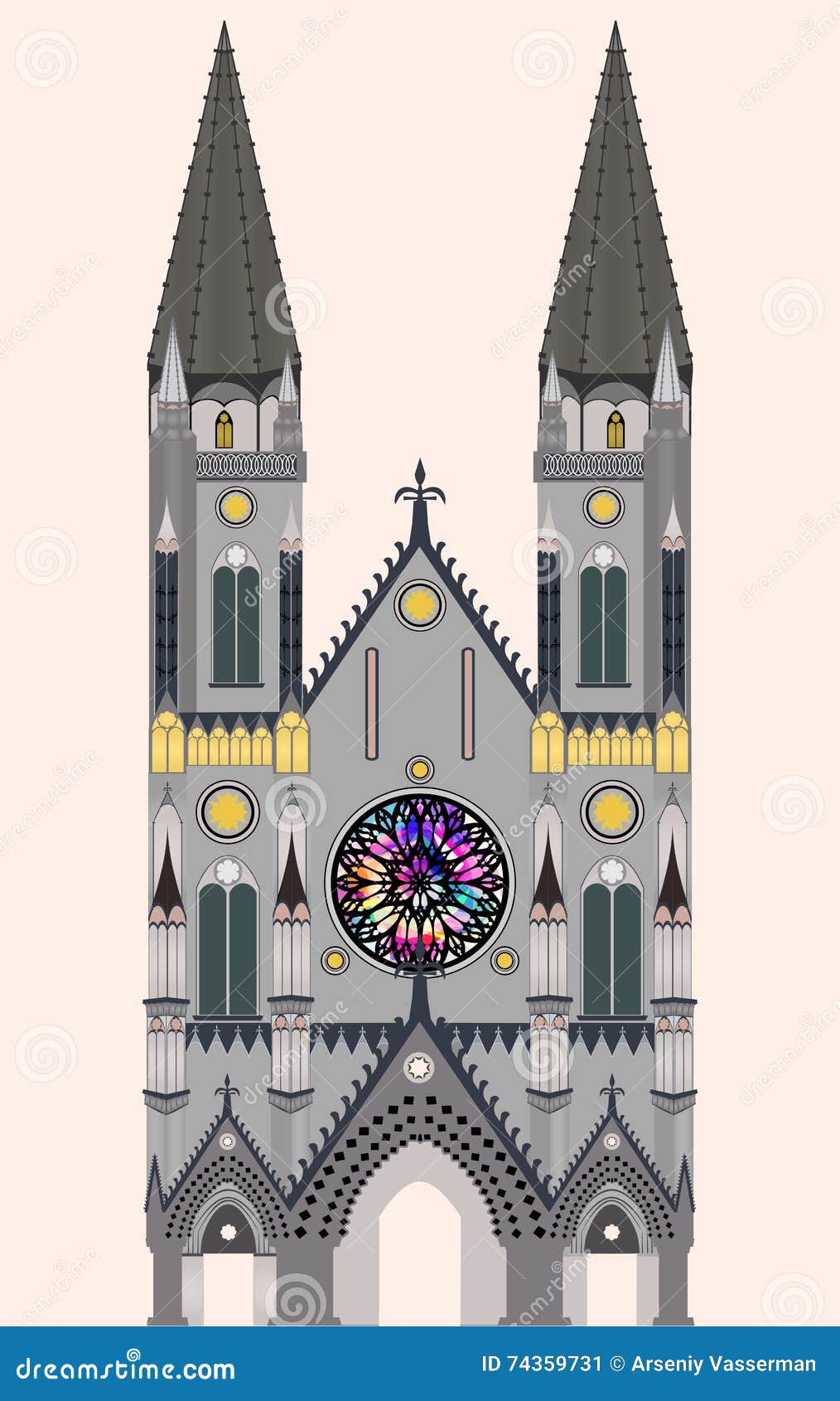 Gothic Cathedral, Gothic Church, Gothic Temple Stock Illustration ...