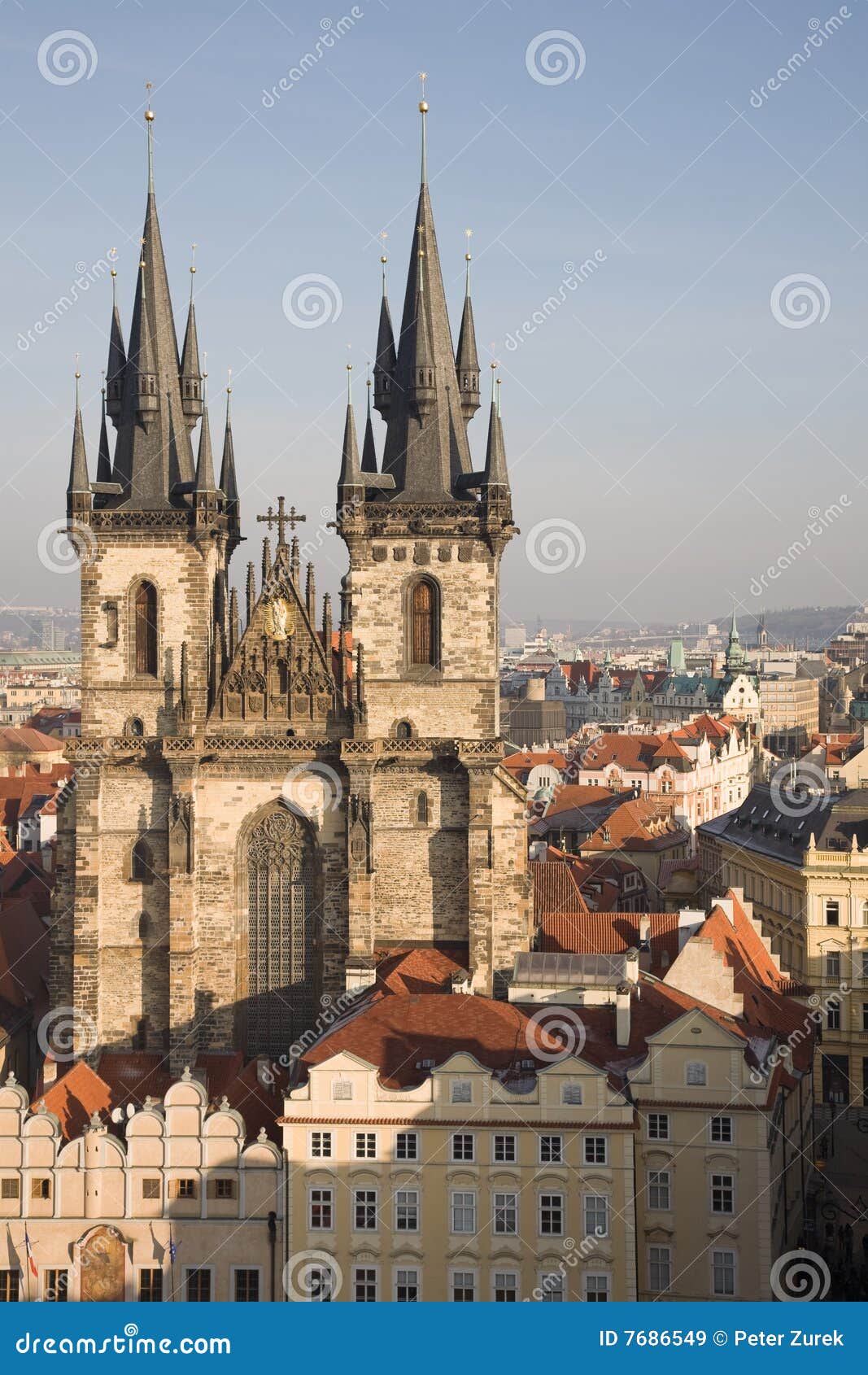 Gothic cathedral in Prague stock image. Image of town - 7686549