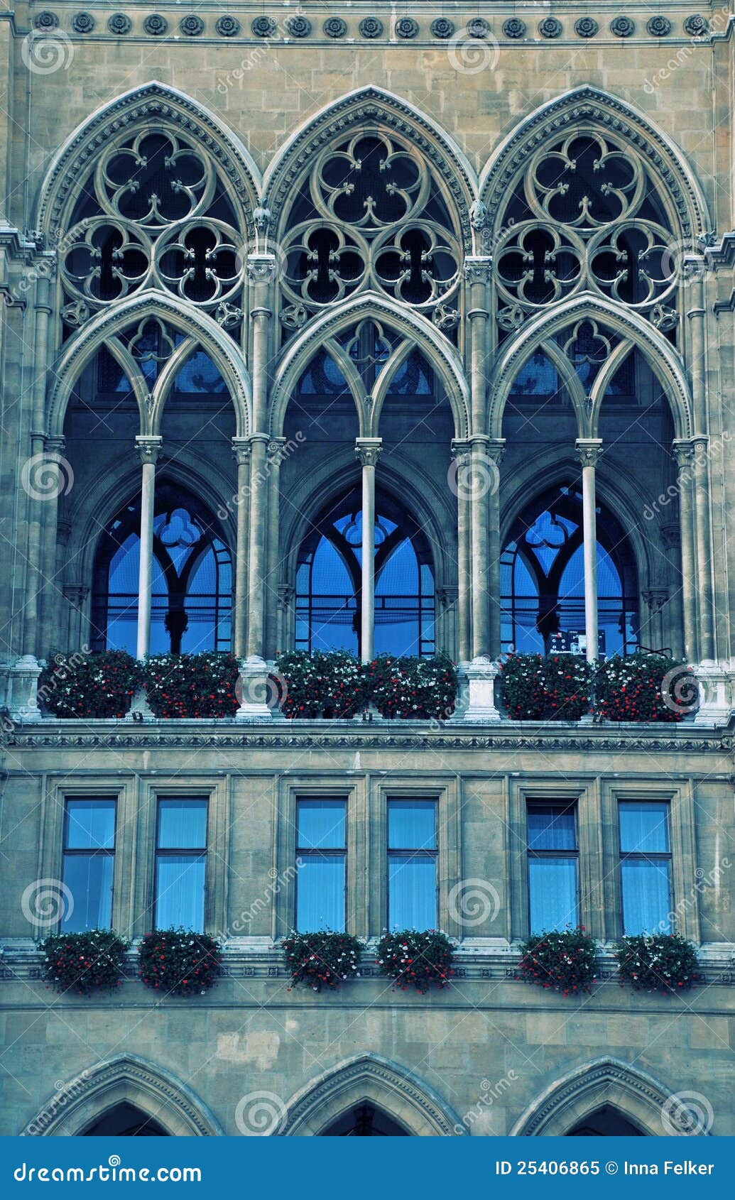 Gothic Cathedral Window(Vienna) Stock Image - Image of ornate, three ...