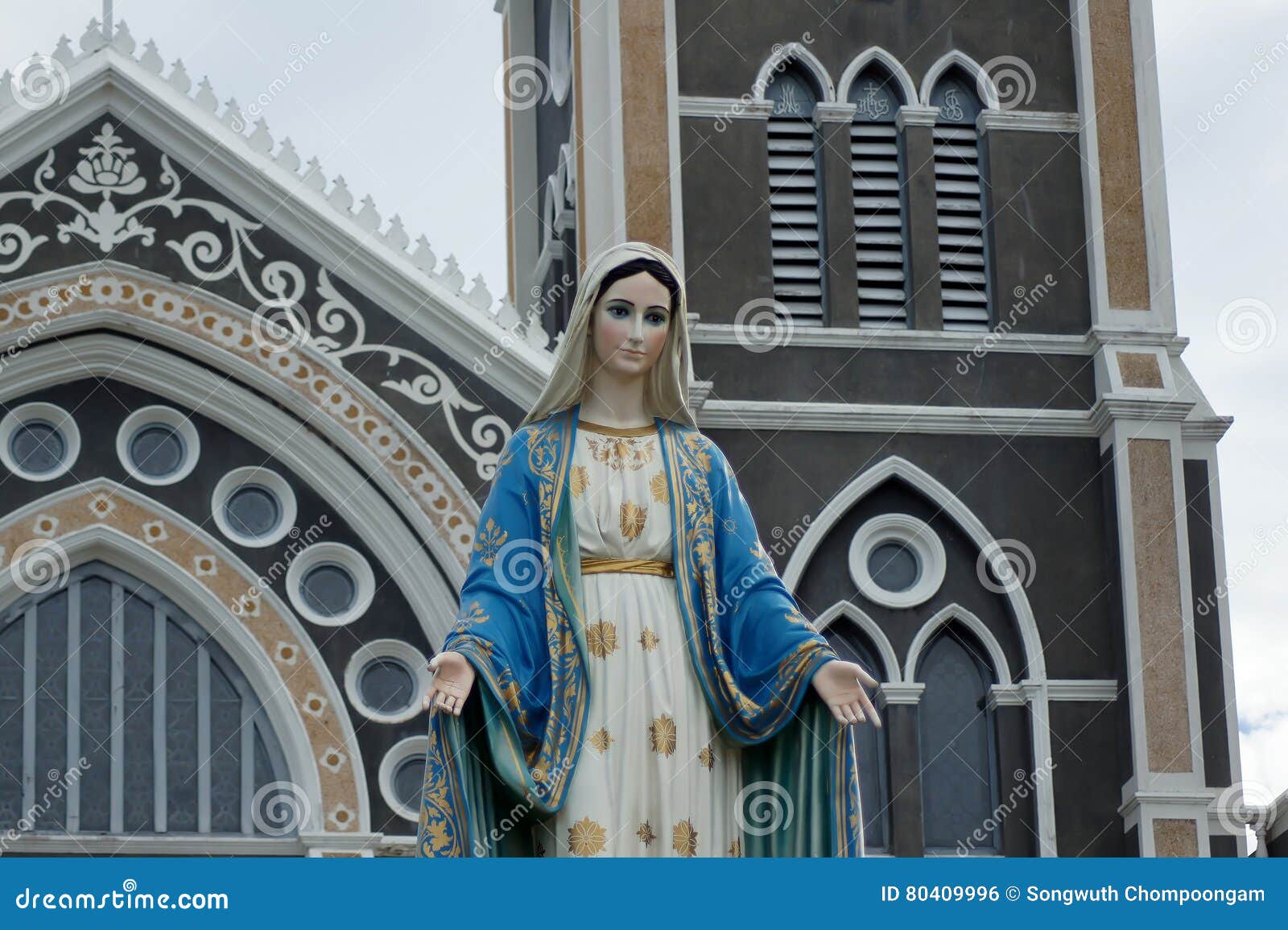 The GOTHIC CATHOLIC CHURCH in EASTERN of THAILAND Stock Photo - Image ...