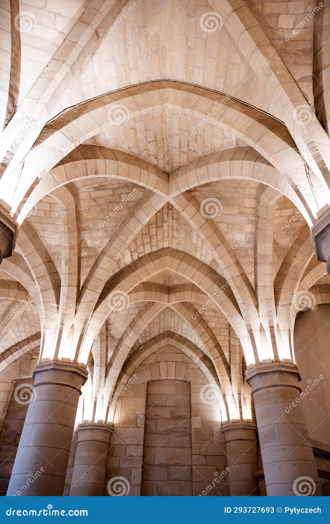 Gothic Ceiling of Main Hall in Conciergerie in Paris Editorial Stock ...