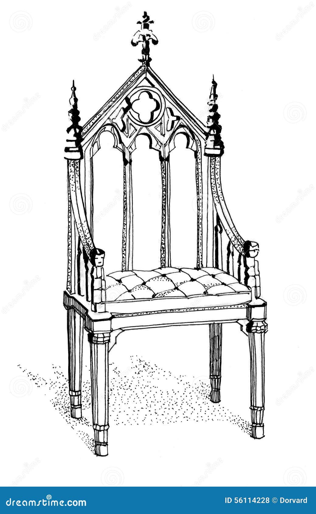 Gothic Chair With Crow And Branches, Wildflowers In Surreal Garden ...