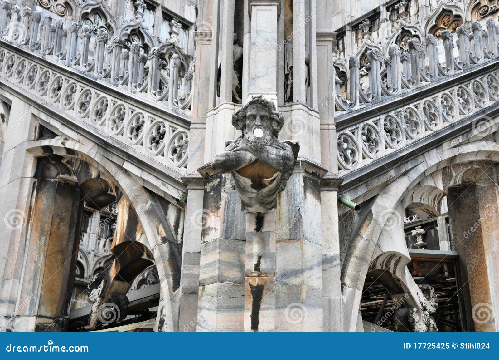 Gothic Church Architecture with Gargoyle in Italy Stock Image - Image ...