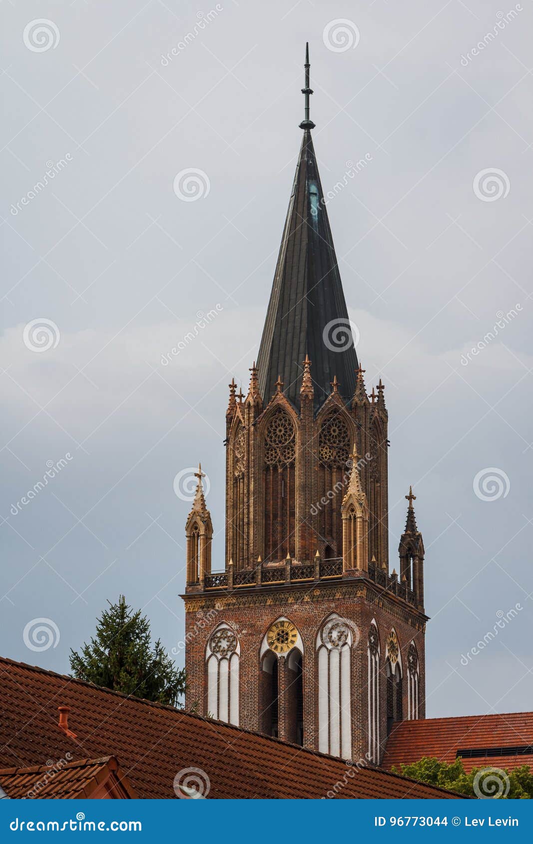 Gothic Church Bell Tower in Neubrandenburg Stock Photo - Image of bell ...