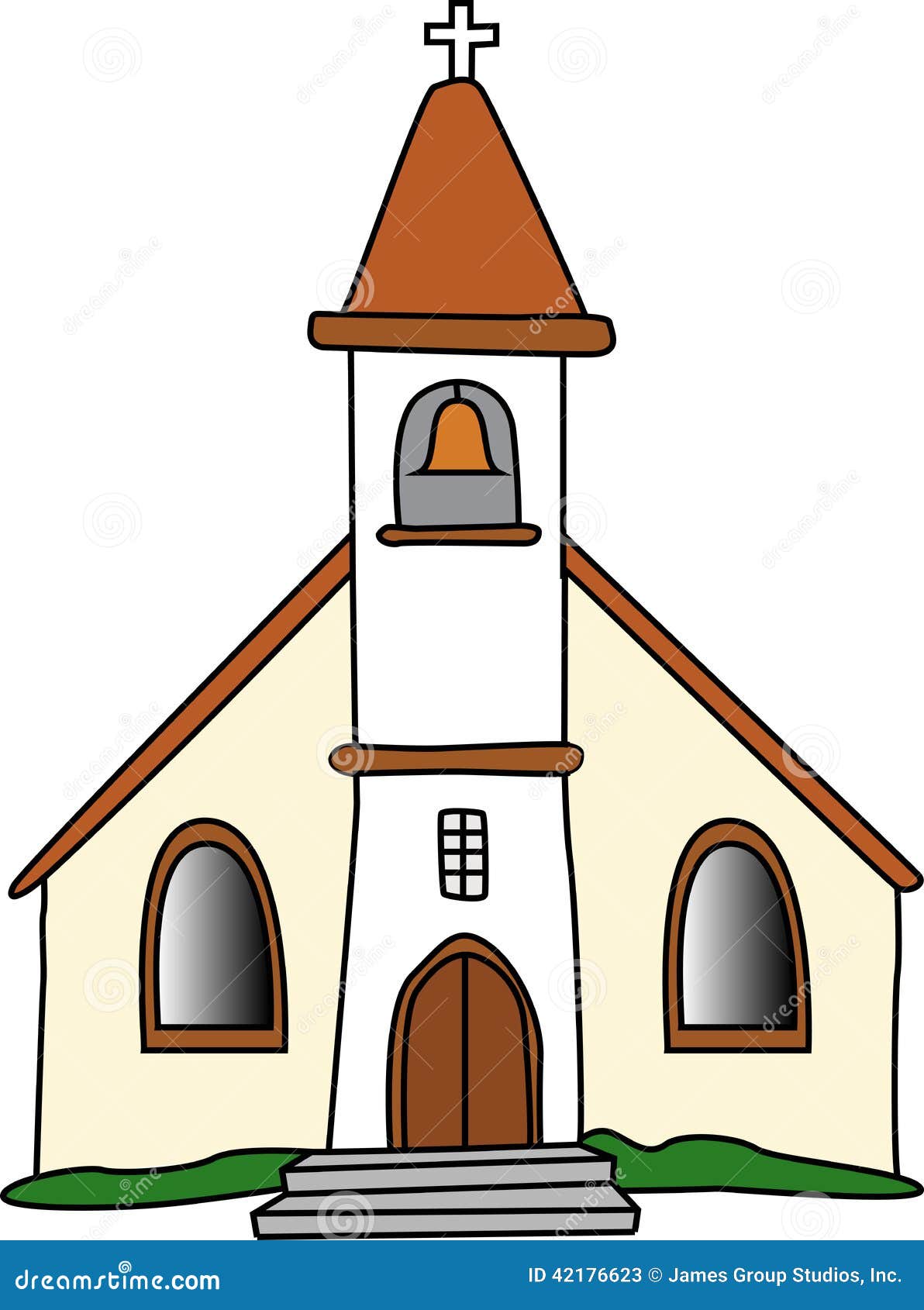 Gothic Church stock vector. Illustration of vector, bushes - 42176623