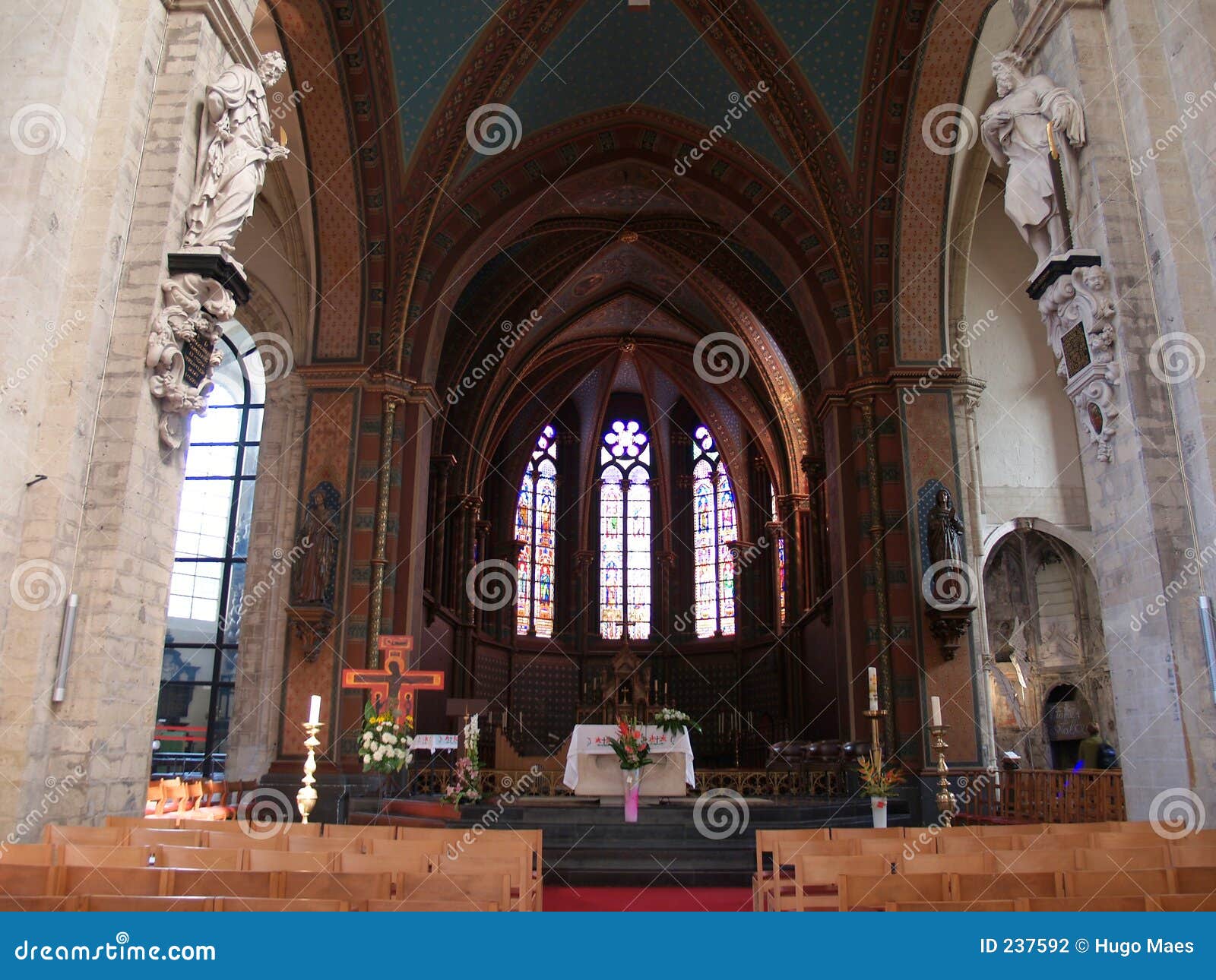 Gothic church interior stock photo. Image of devotion, historic - 237592