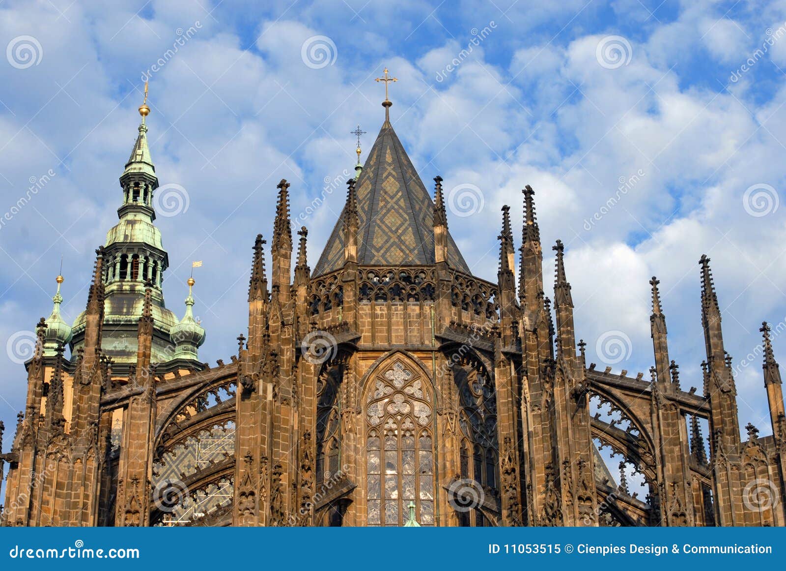 Gothic church towers stock image. Image of bohemia, architecture - 11053515