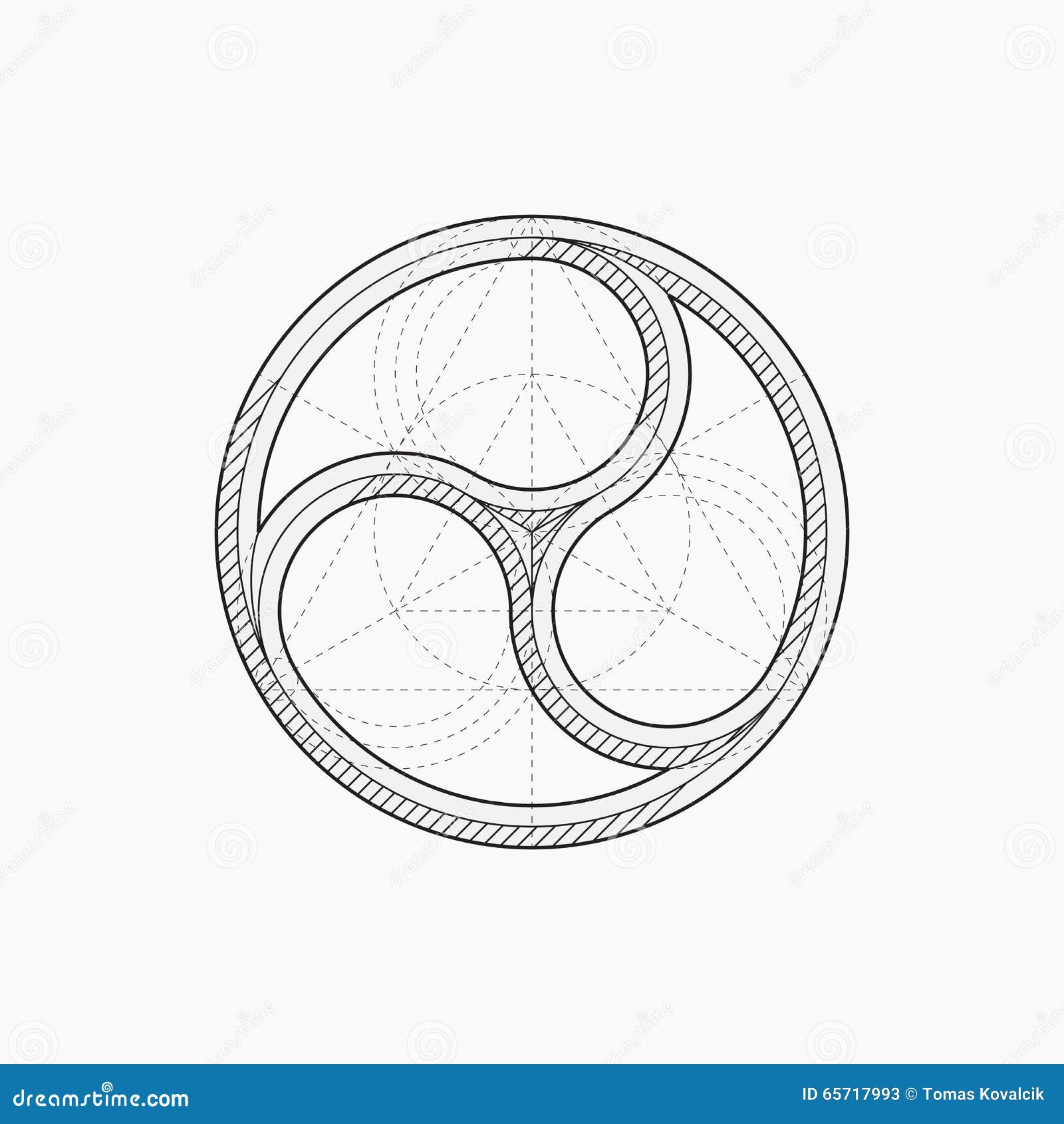 Gothic Circle Window, Vector Illustration, Un-expanded Strokes ...