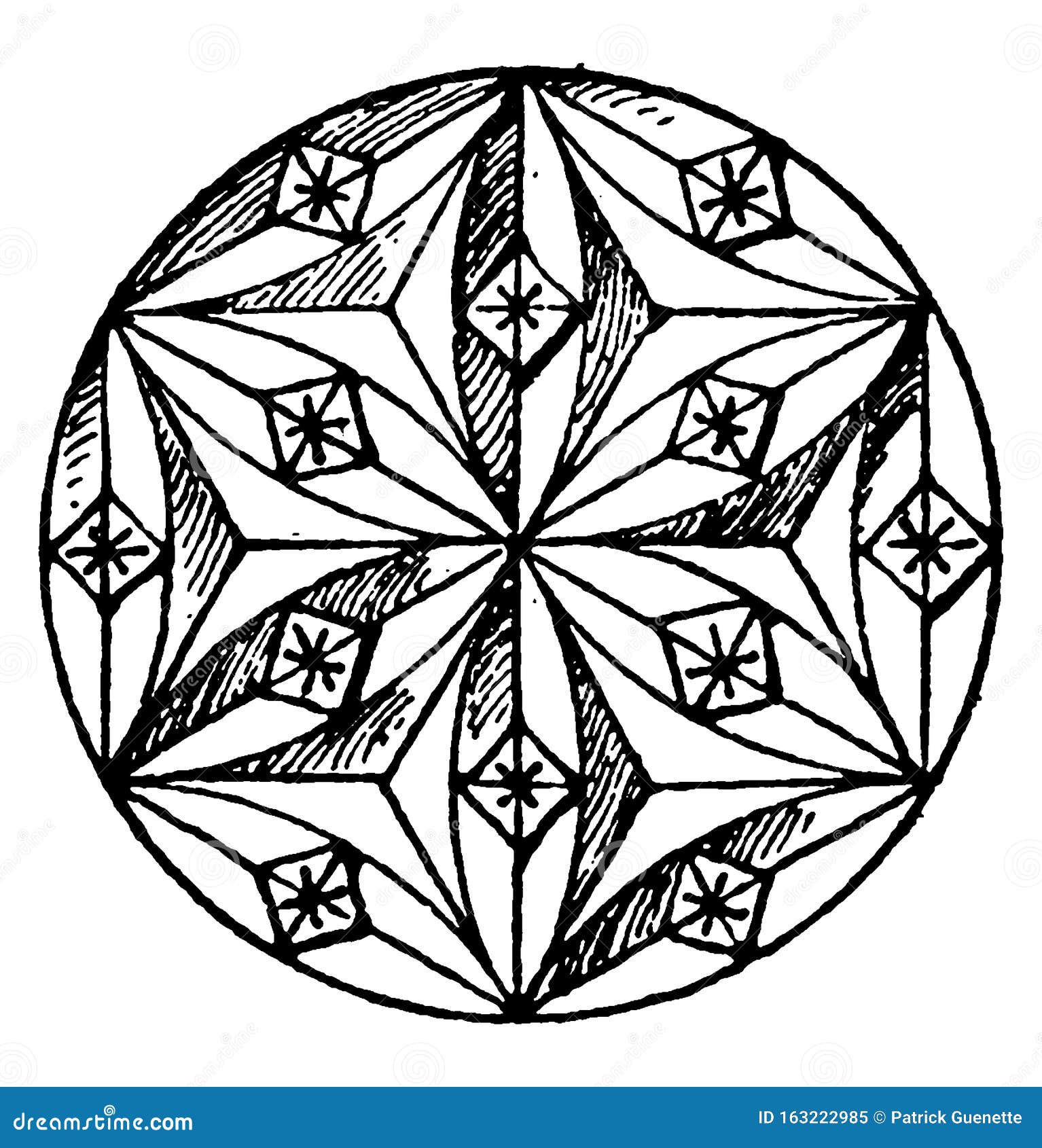 Gothic Circular Ornament With Patterns From The Crossed Tibial Bones ...