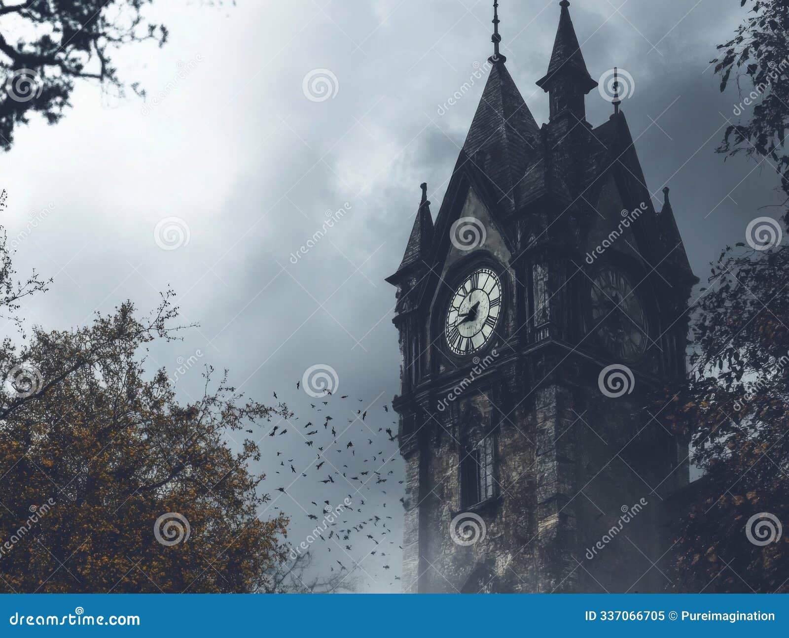 Gothic Clock Tower With Lancet Windows Royalty-Free Cartoon ...