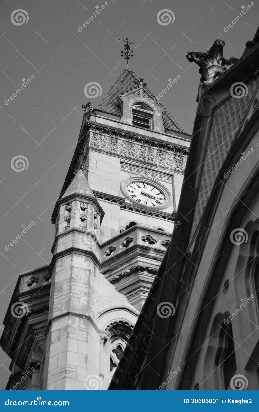 Gothic clock tower stock image. Image of vein, gothic - 30606001