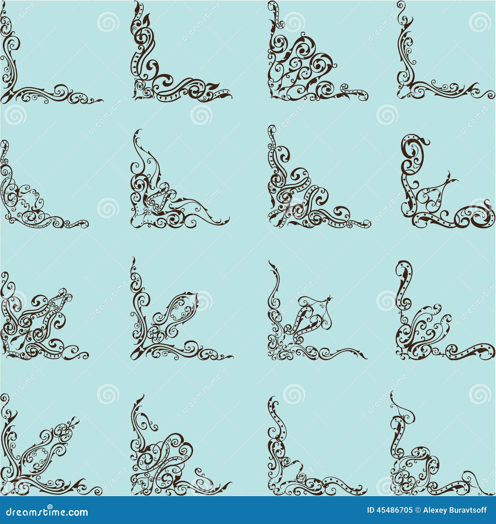 Gothic corner set stock vector. Illustration of drawing - 45486705