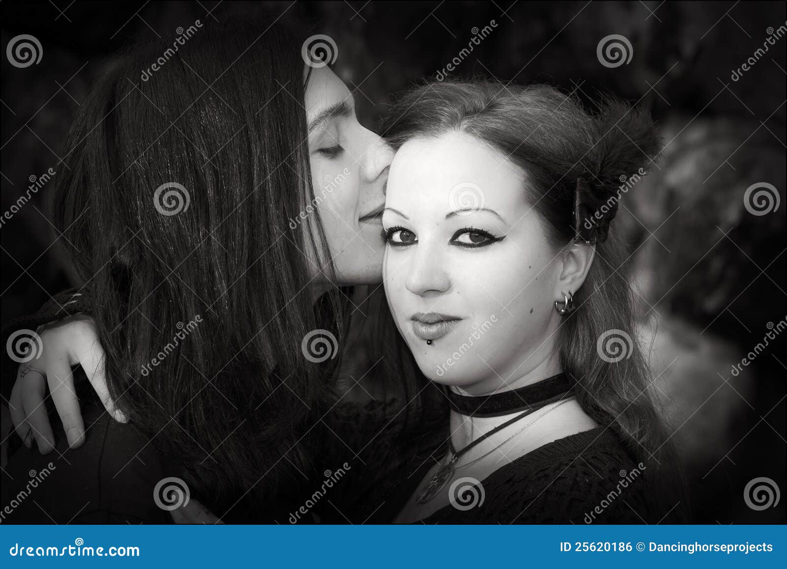 Gothic couple kissing stock photo. Image of glamour, addiction - 25620186