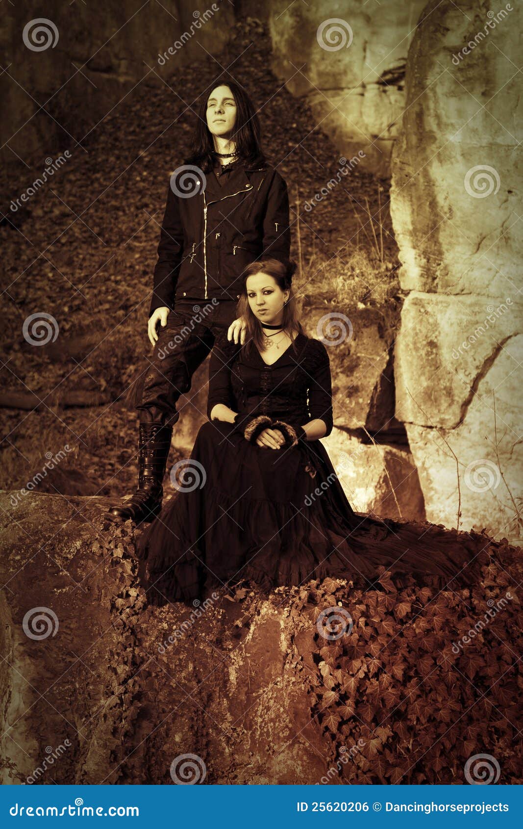 Gothic Couple Retro Styling Stock Photo - Image of couple, dark: 25620206