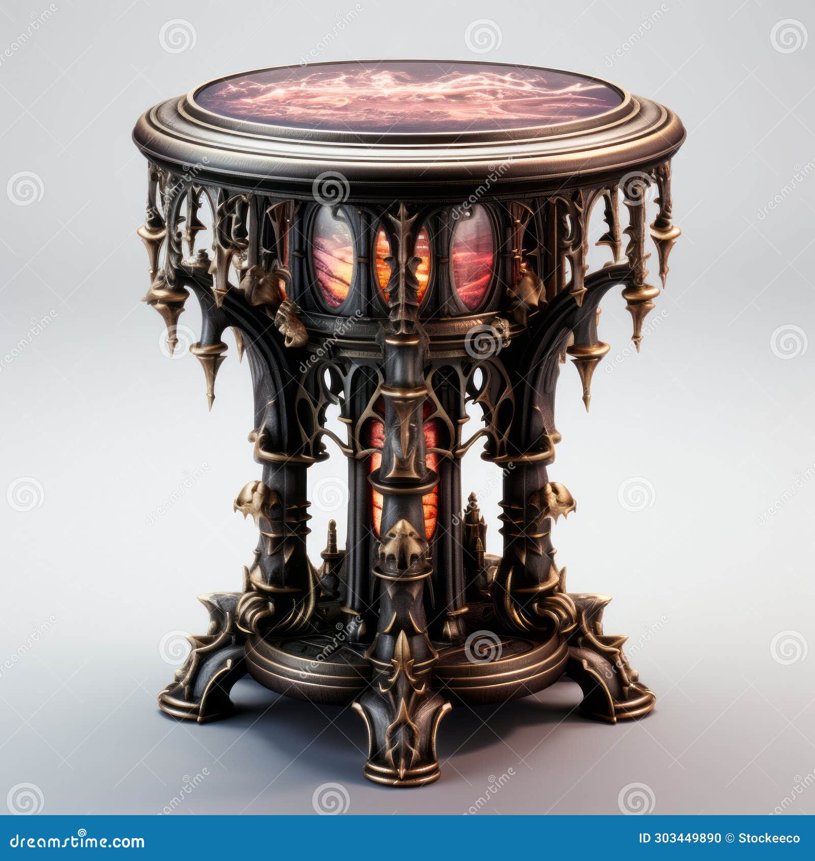 Gothic Dark and Macabre Metal Side Table Stock Illustration ...