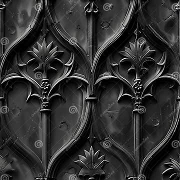 Carved Gothic Wall Repeating Pattern Stock Illustration - Illustration ...
