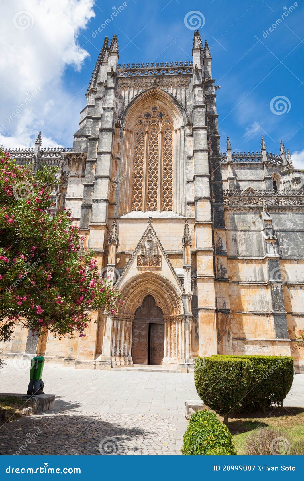 Gothic Facade of Batalha Monastery Stock Image - Image of santa ...