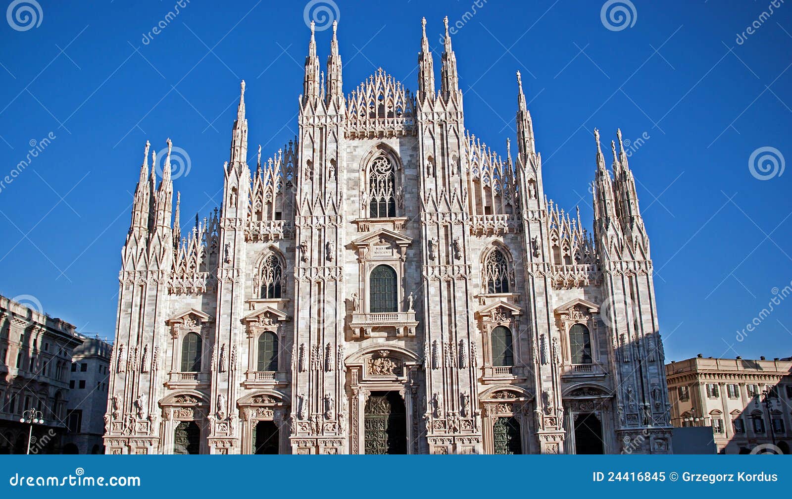 Gothic Facade of the Milan Cathedral Stock Image - Image of wall ...
