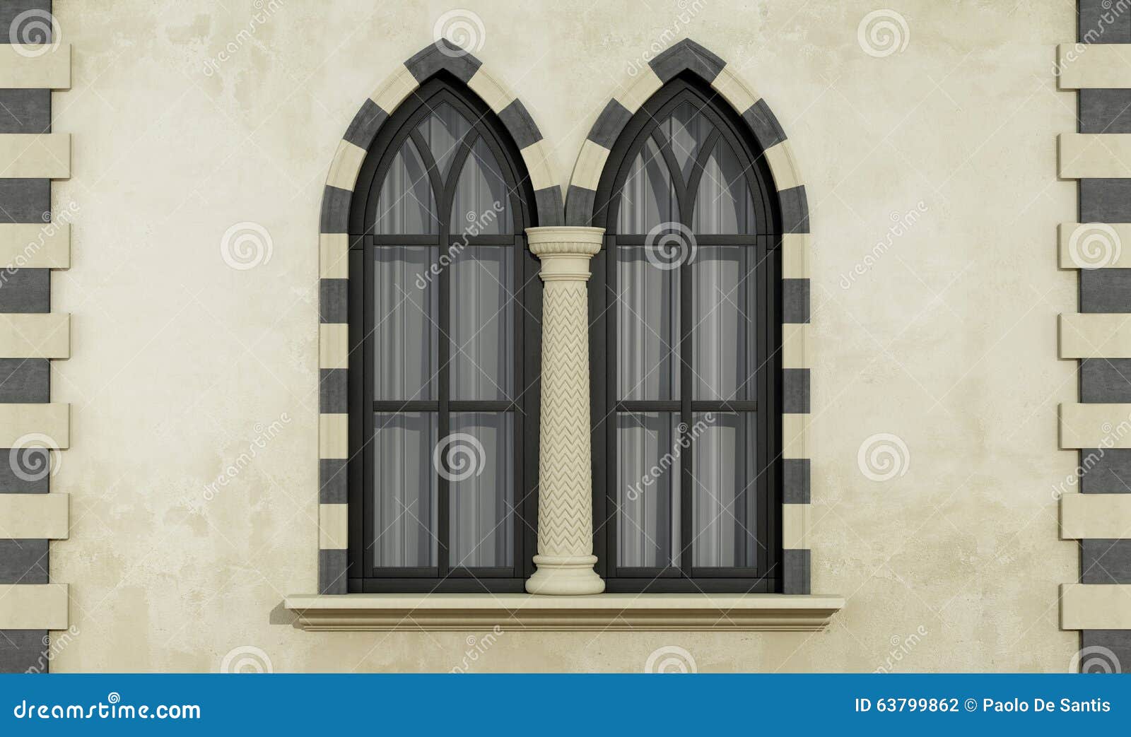 Gothic Facade With Windows Stock Photography | CartoonDealer.com #63799862