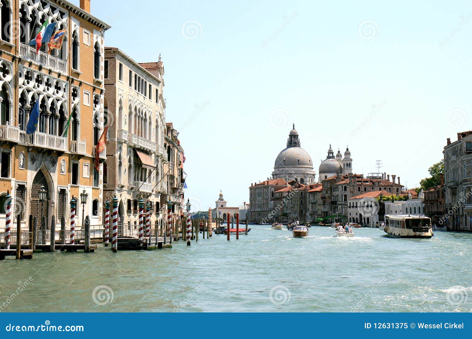 Gothic Facades Along the Grand Canal in Venice Stock Image - Image of ...