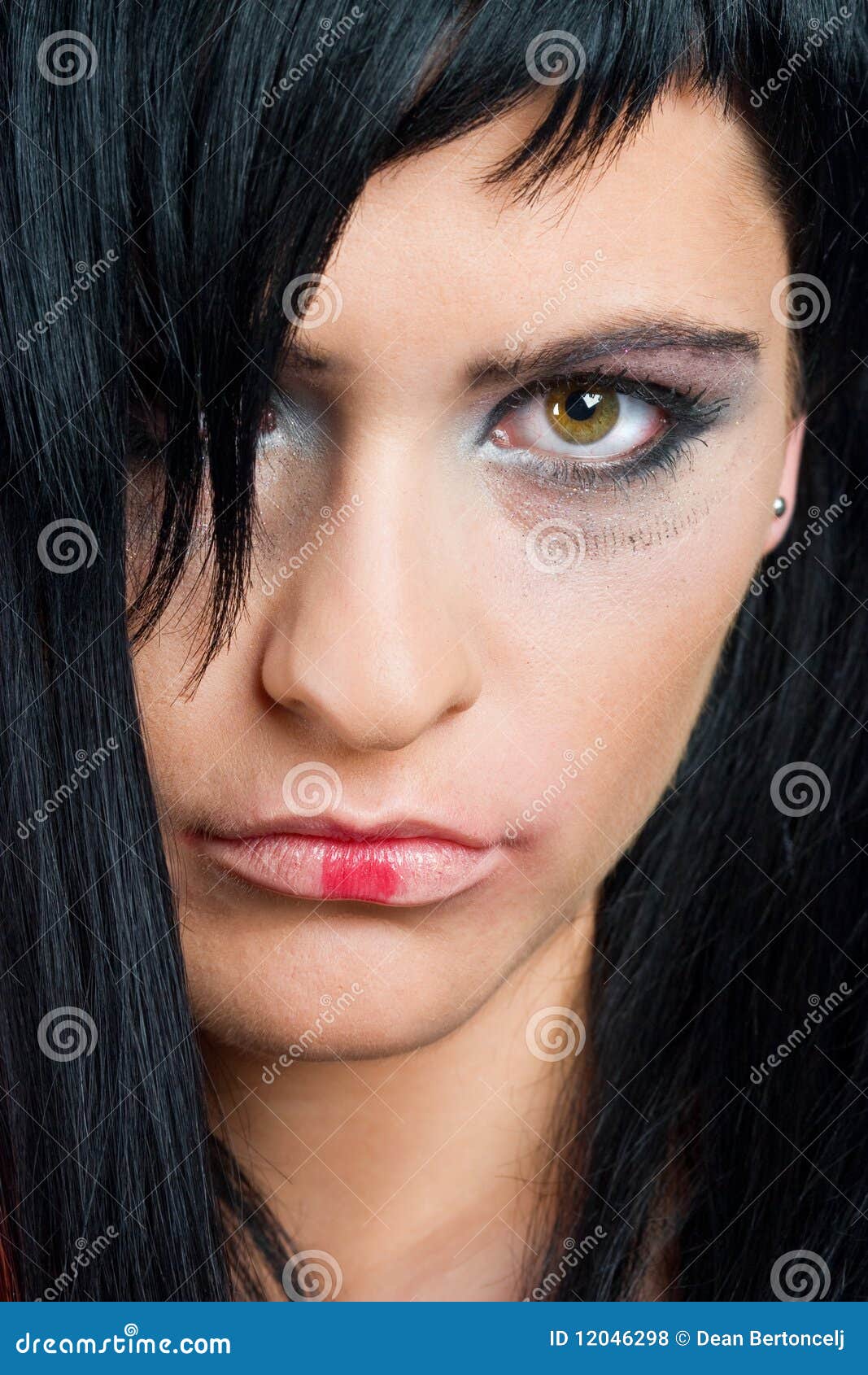Gothic face stock photo. Image of evil, woman, makeup - 12046298