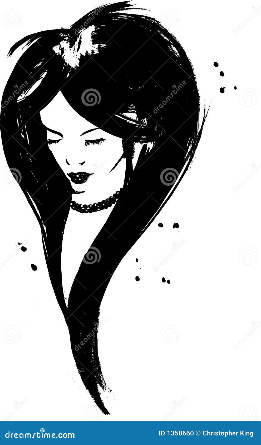 Gothic Female illustration stock vector. Illustration of hair - 1358660