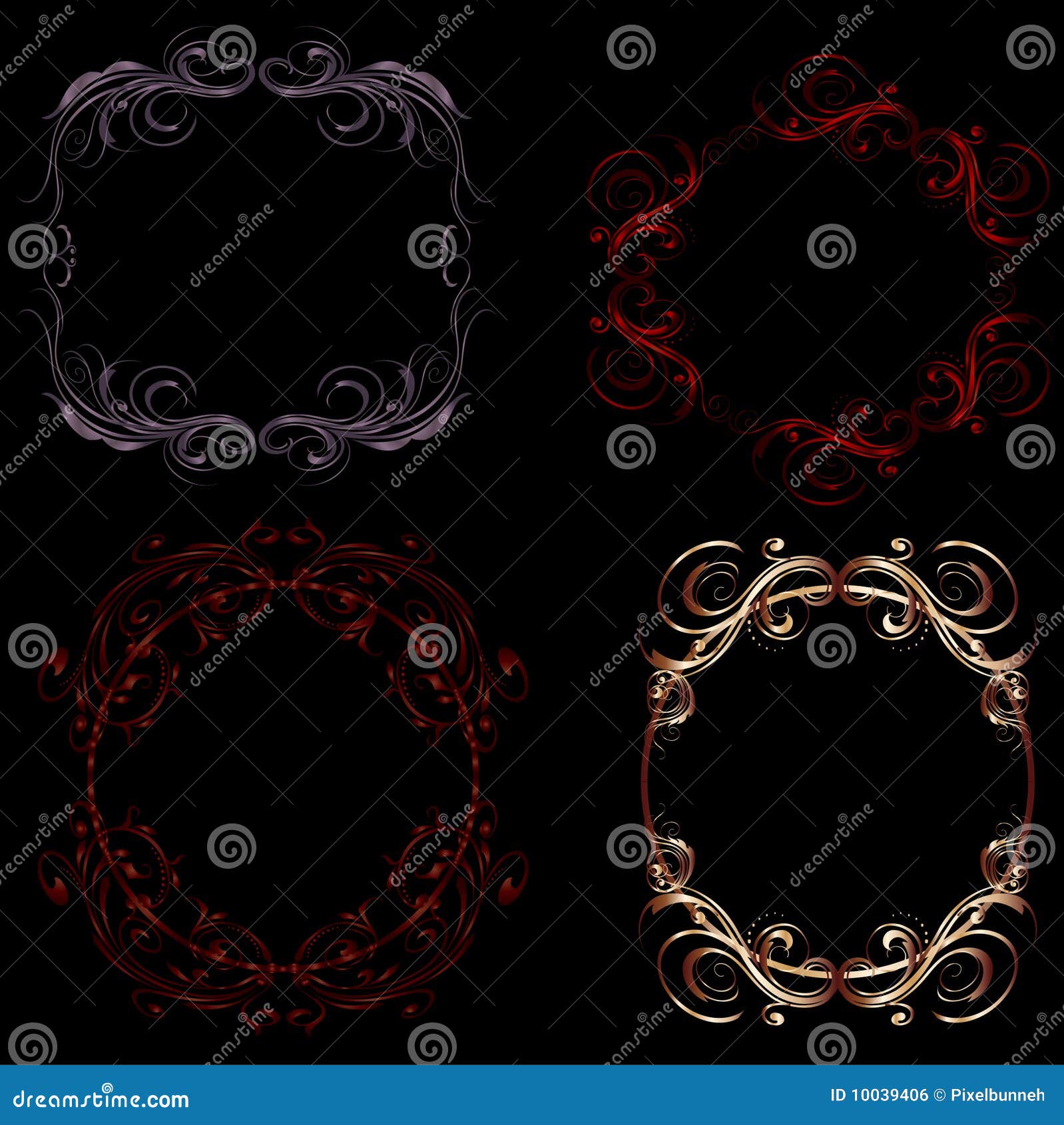 Gothic Filigree Frames stock vector. Illustration of metal - 10039406
