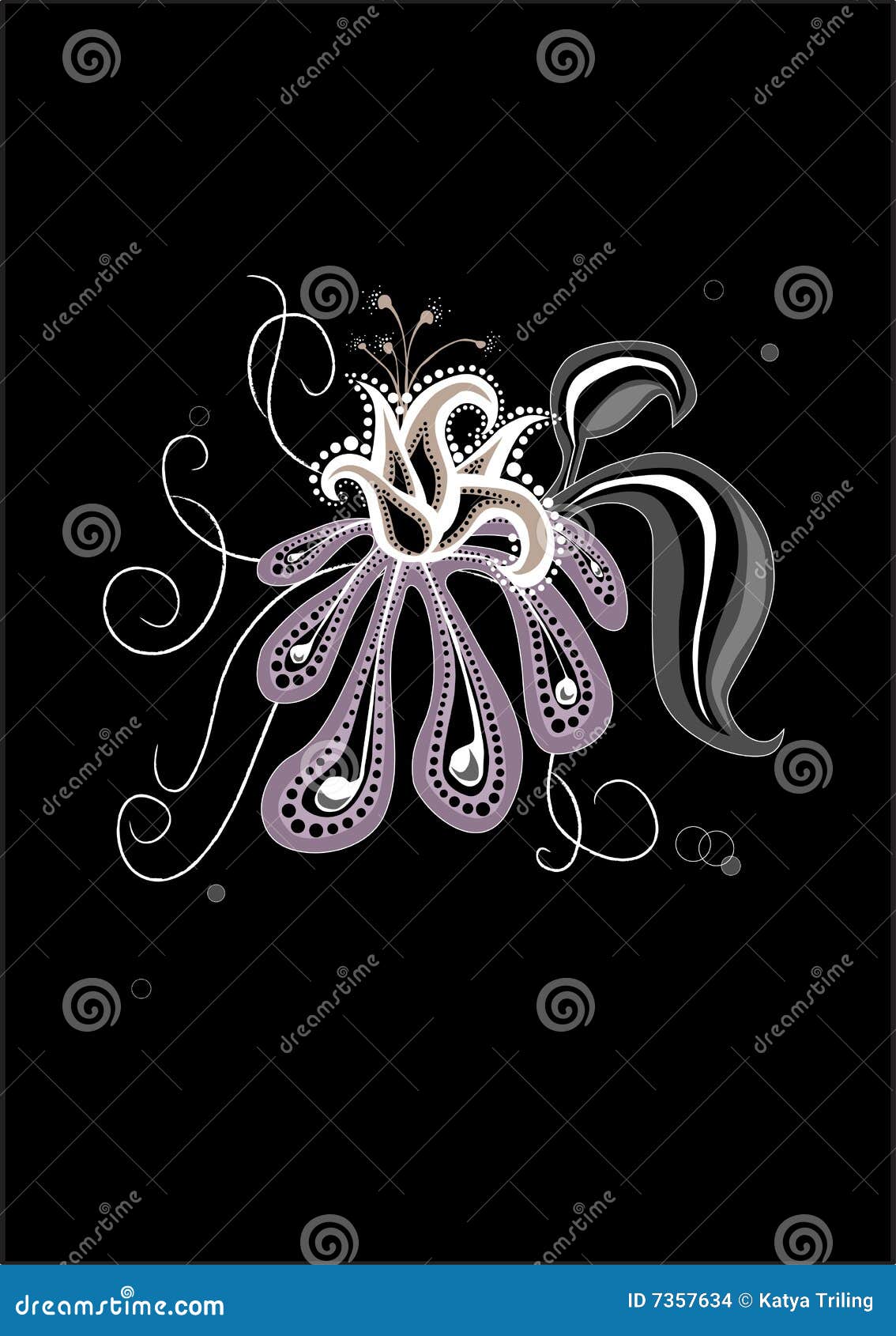 Gothic flower stock vector. Illustration of fashioned - 7357634