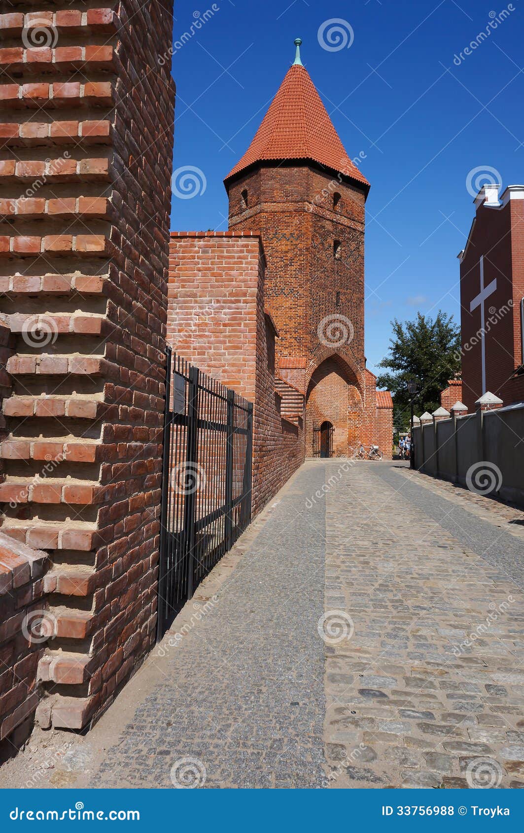 Gothic Fortifications in Lembork, Poland. Stock Photo - Image of ...