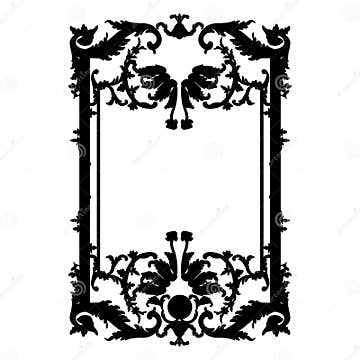 Gothic Frame Silhouette Vector. Illustration Isolated on White ...