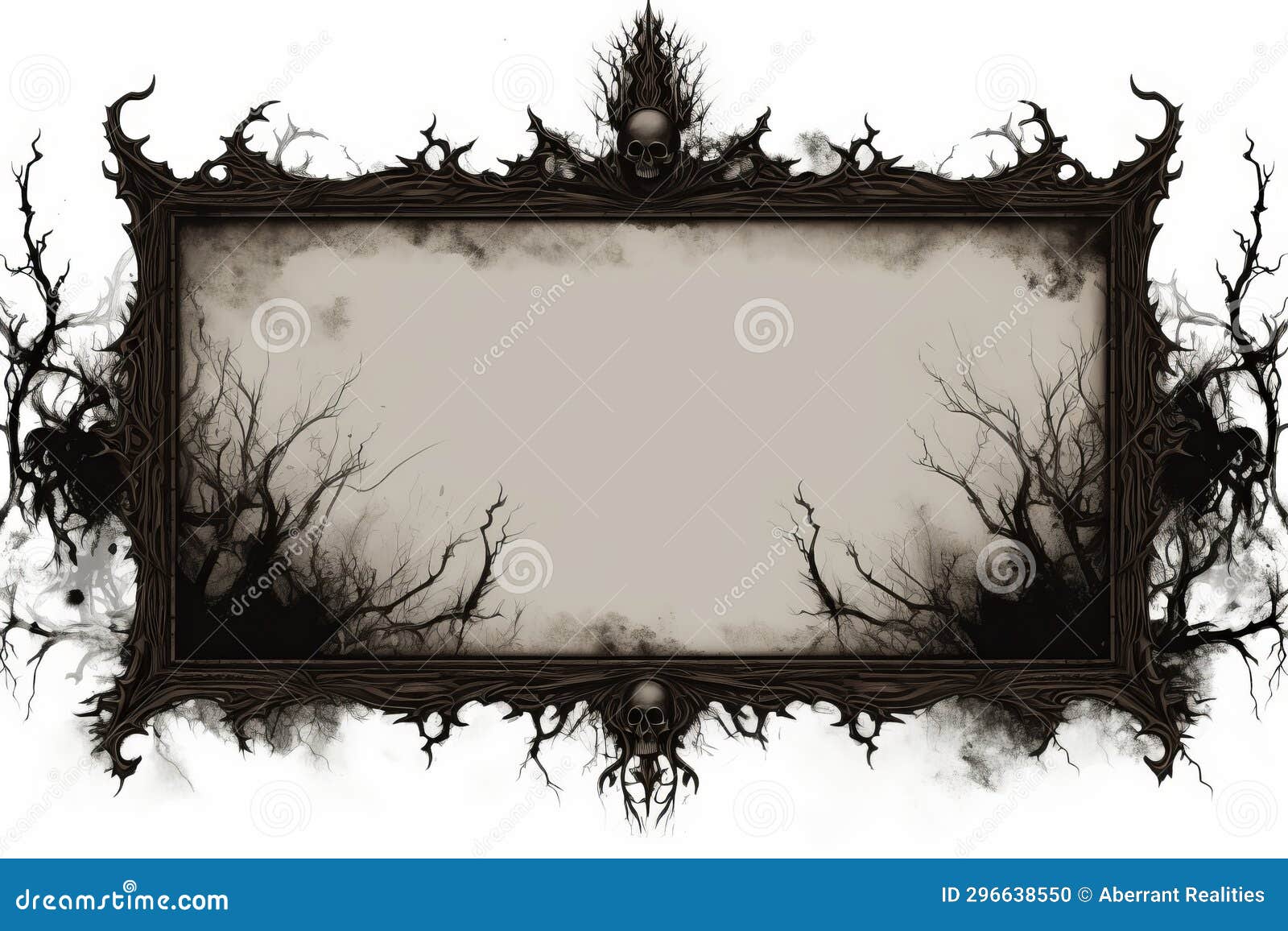 Gothic Frame with Skulls and Branches on it Stock Illustration ...