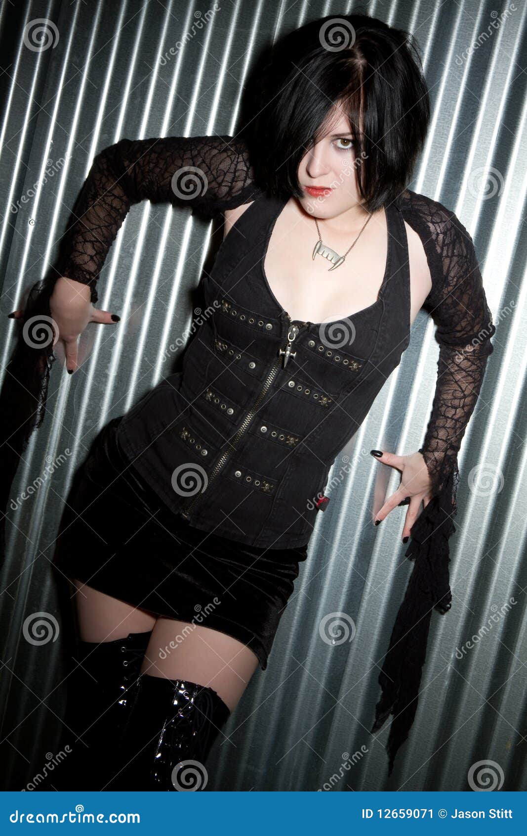 Gothic Girl stock image. Image of girl, anger, metal - 12659071