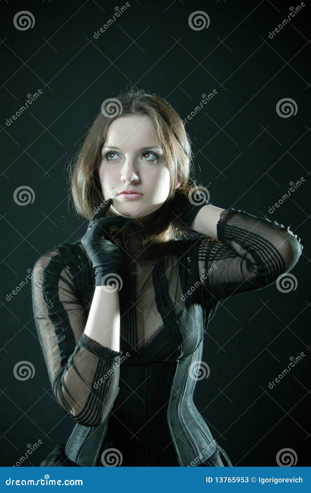 Gothic girl stock image. Image of desire, black, beauty - 13765953