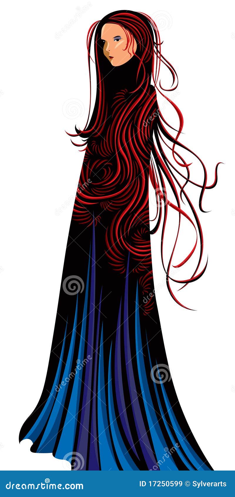 Gothic girl stock vector. Illustration of drawing, demon - 17250599