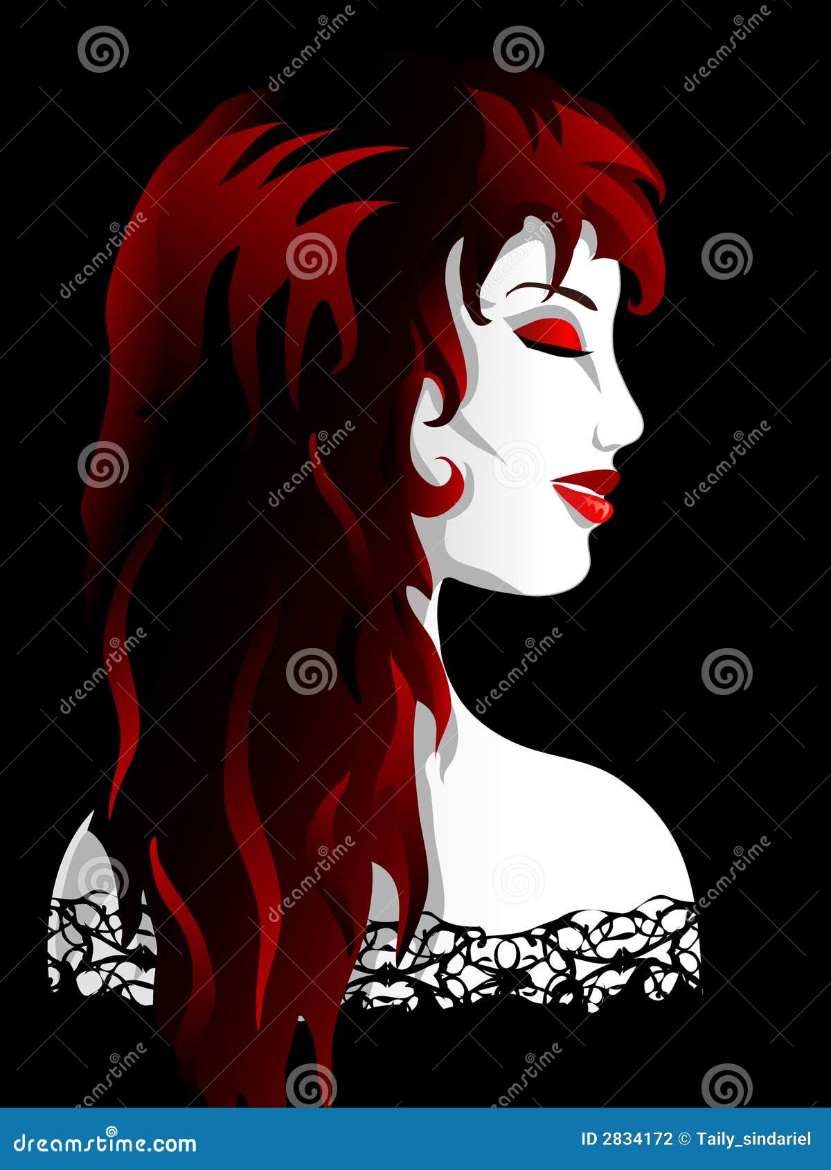Gothic girl stock vector. Illustration of dark, clipart - 2834172