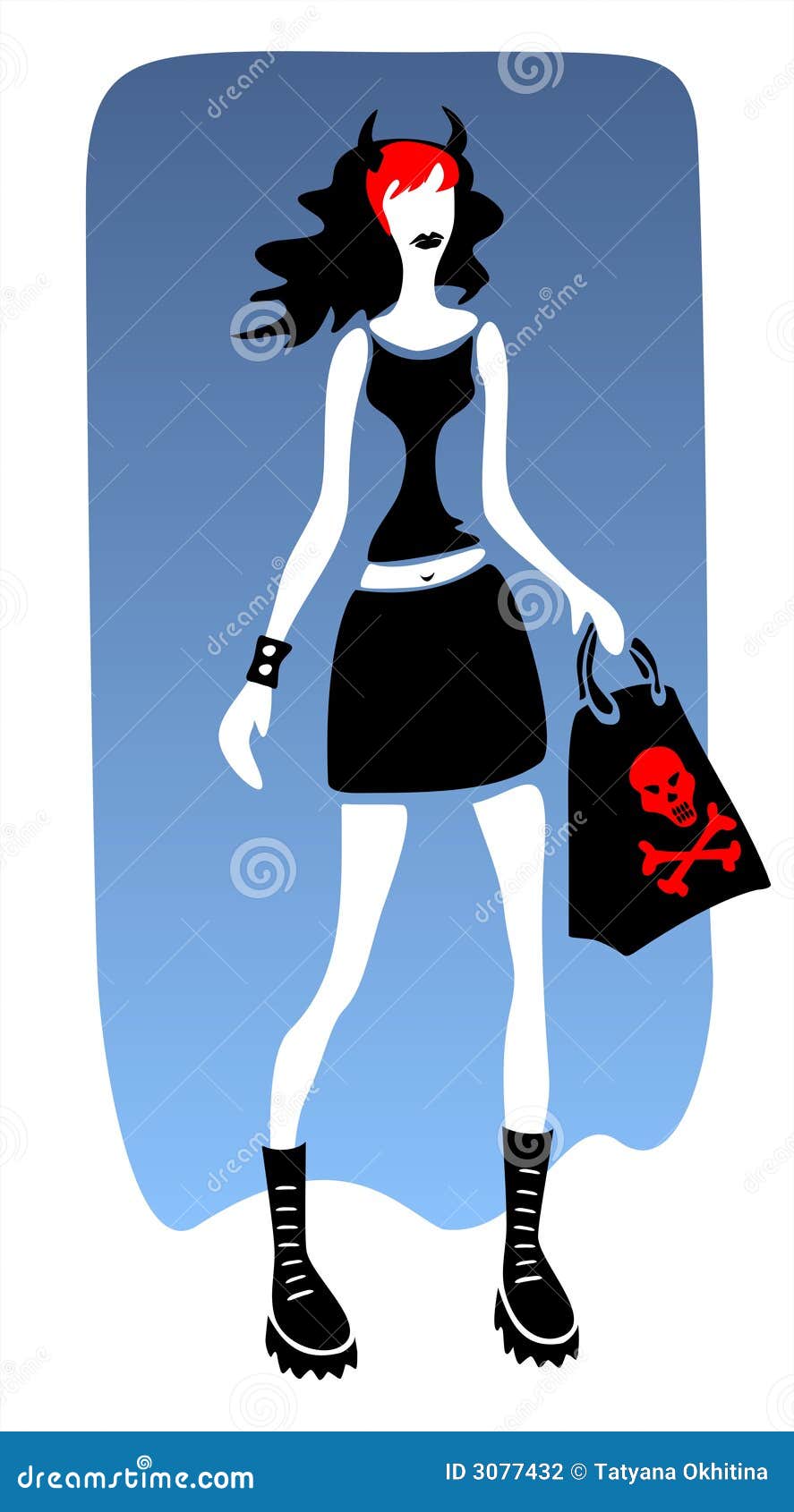 Gothic girl stock vector. Illustration of feeling, horns - 3077432