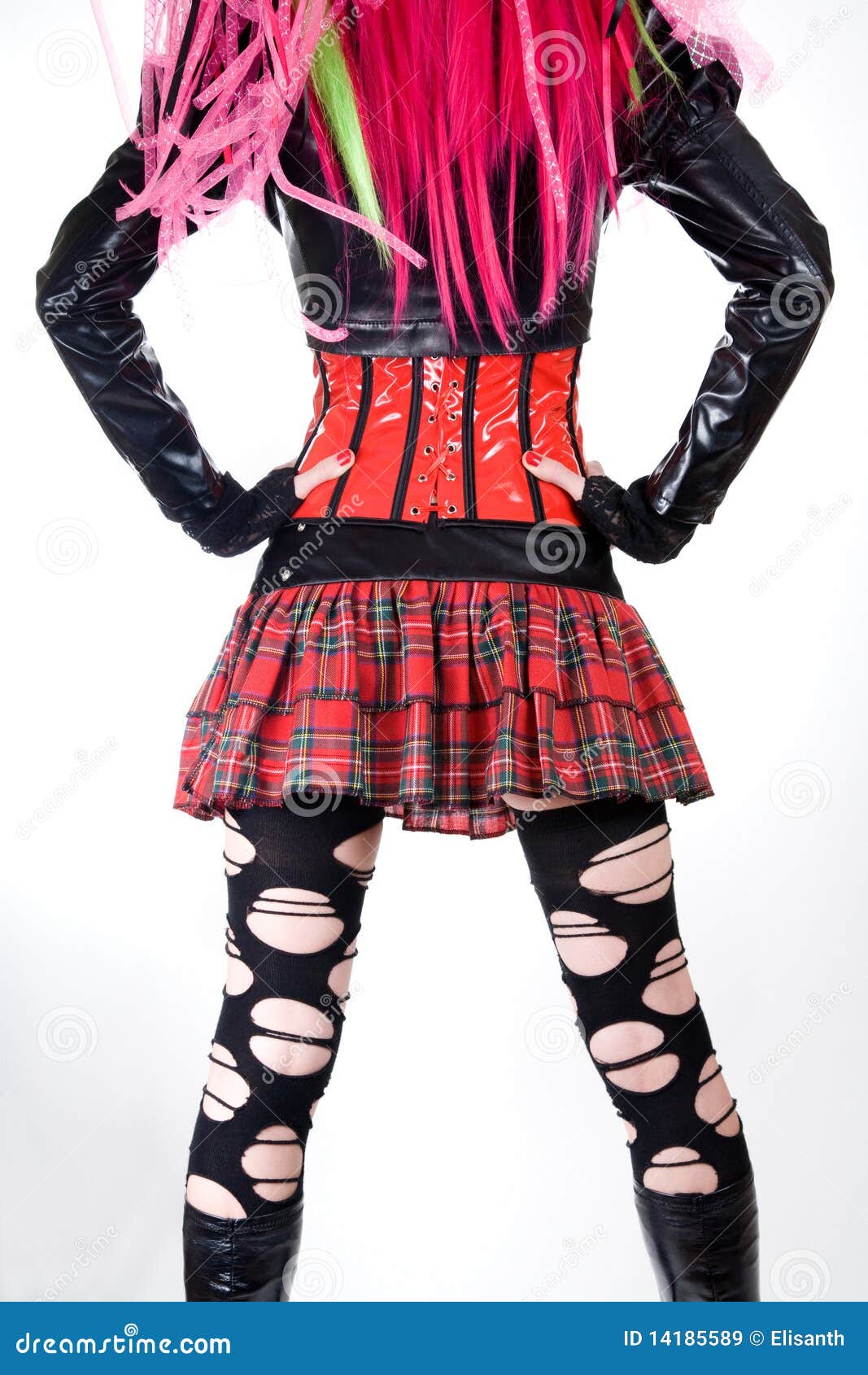 Gothic girl in mini skirt stock image. Image of beautiful - 14185589