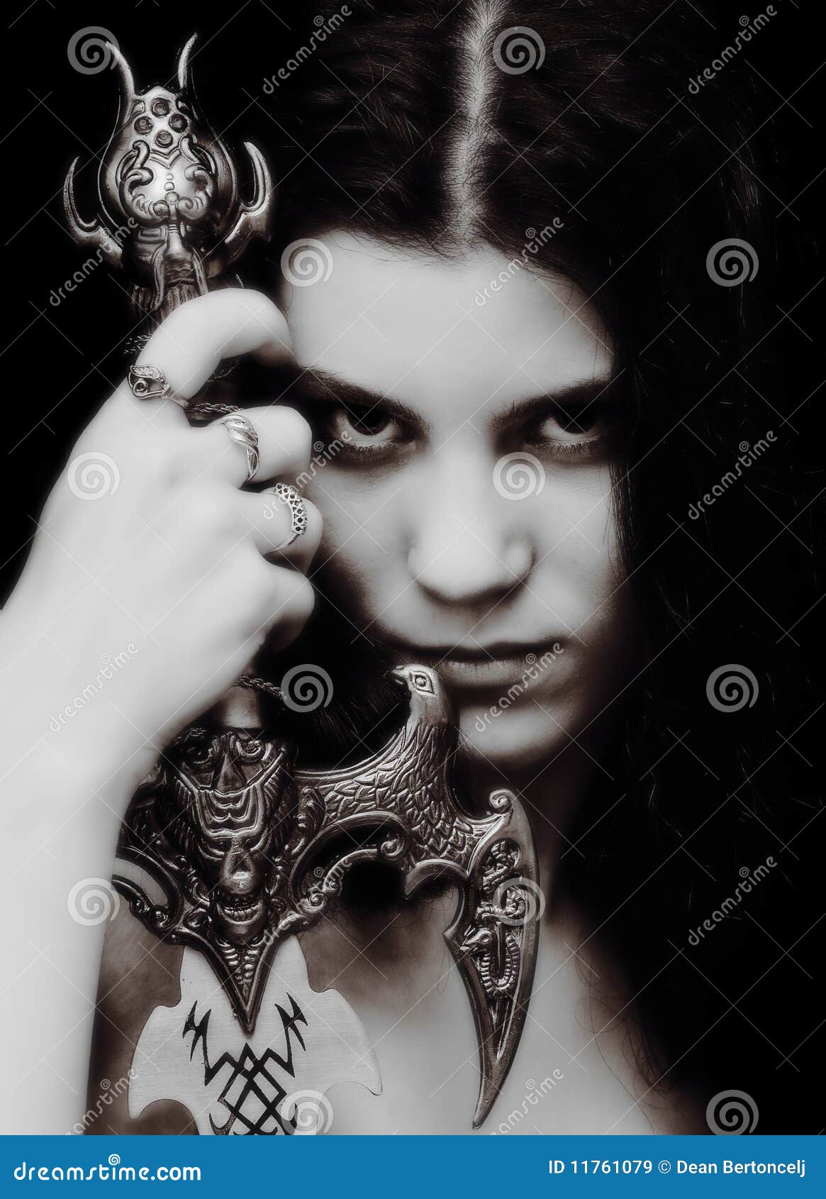 Gothic girl with a sword stock image. Image of girl, angel - 11761079