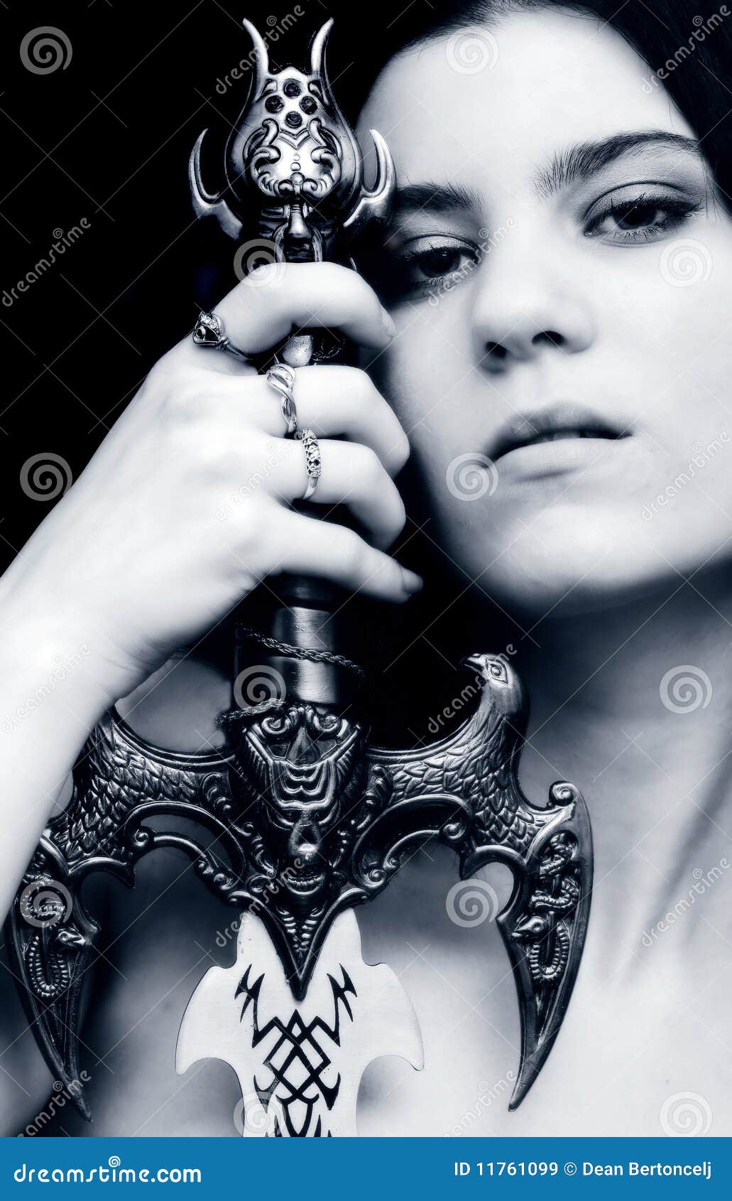 Gothic girl with a sword stock image. Image of mystic - 11761099