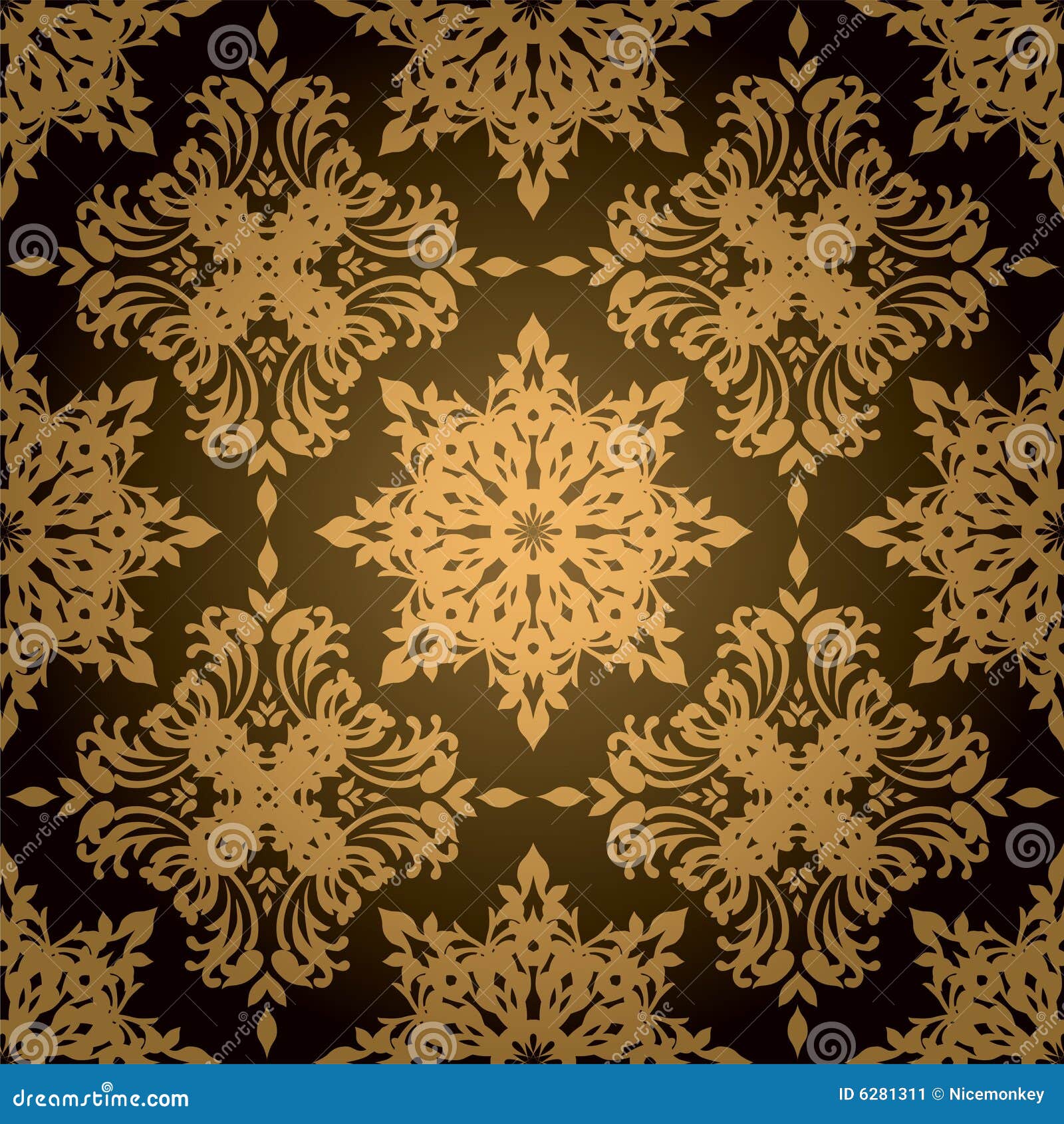 Gothic gold leaf stock vector. Illustration of rococo - 6281311