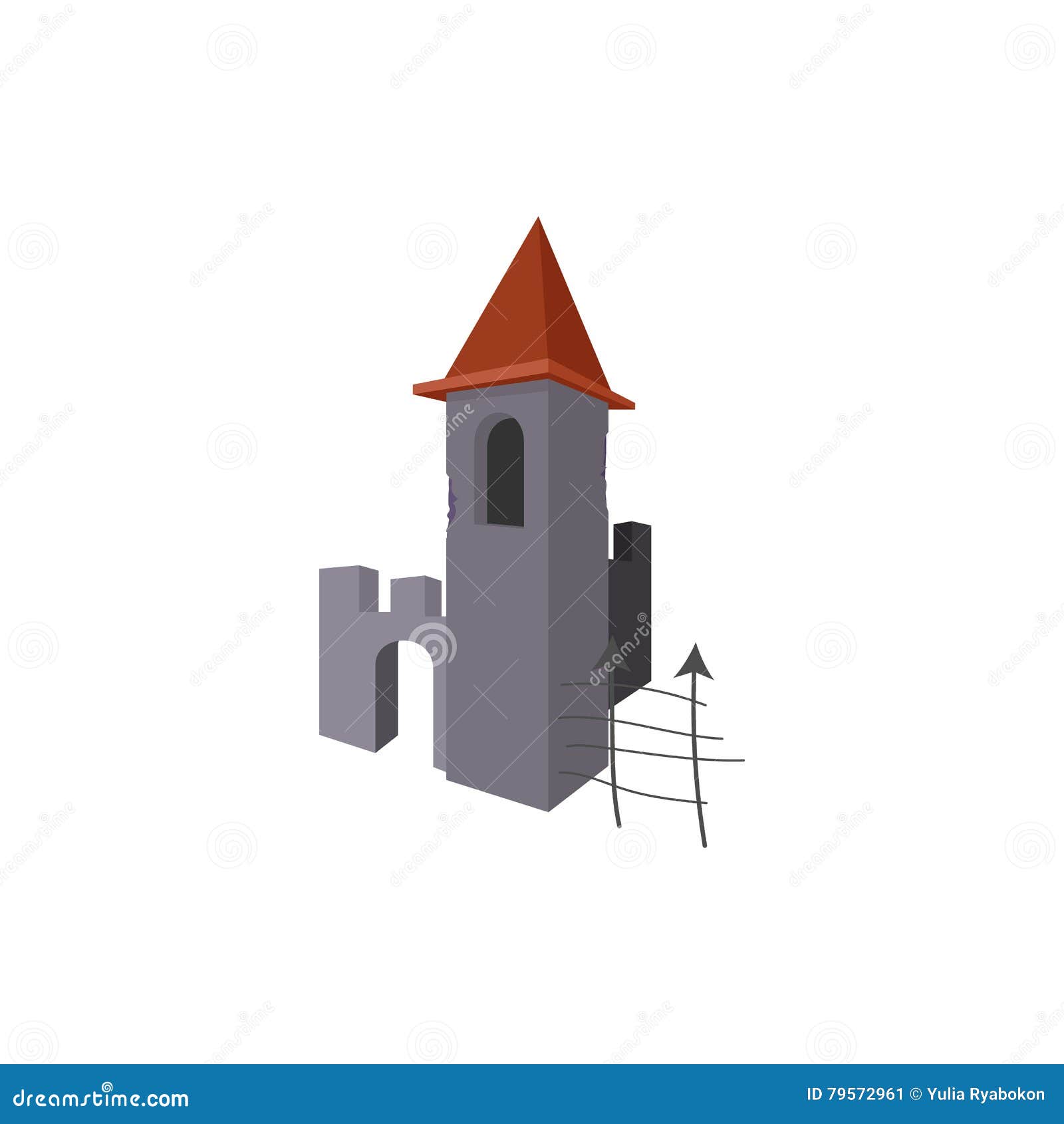 Gothic Halloween Tower Icon, Cartoon Style Stock Vector - Illustration ...