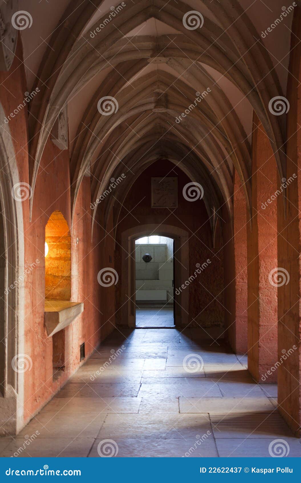 Gothic Hallway in Castle stock image. Image of feudals - 22622437