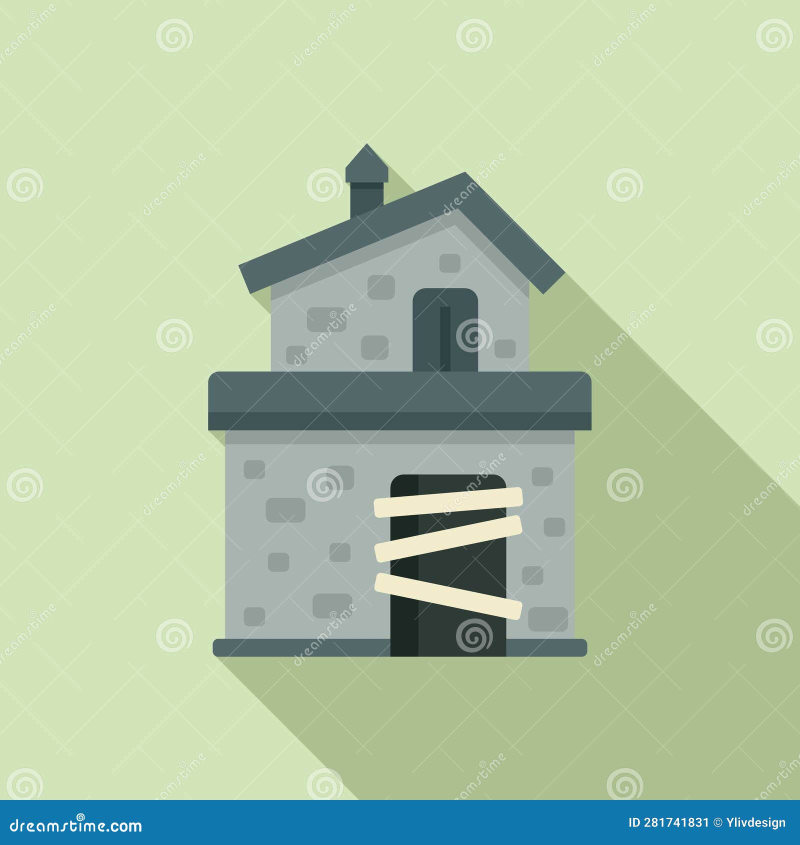Gothic House Icon Flat Vector. Creepy Horror Stock Vector ...