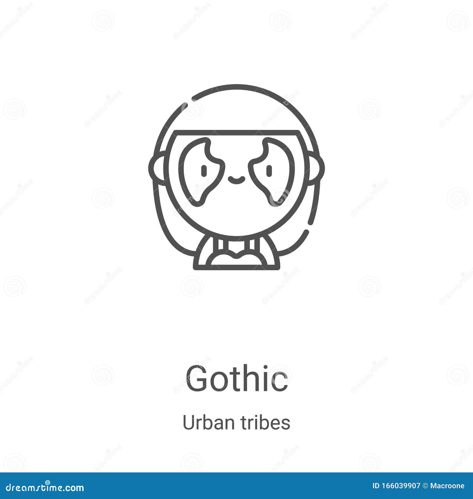 Gothic Icon Vector From Urban Tribes Collection. Thin Line Gothic ...