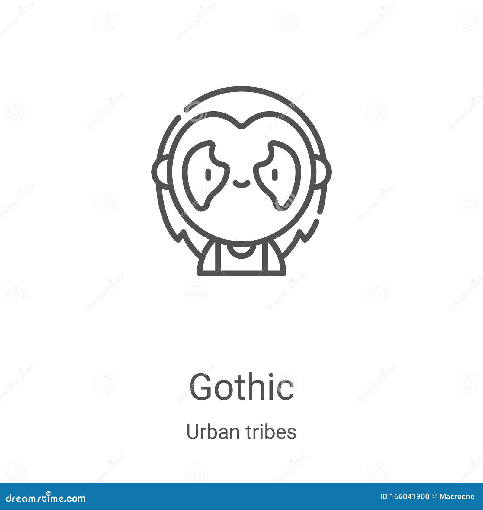 Gothic Icon Vector From Urban Tribes Collection. Thin Line Gothic ...