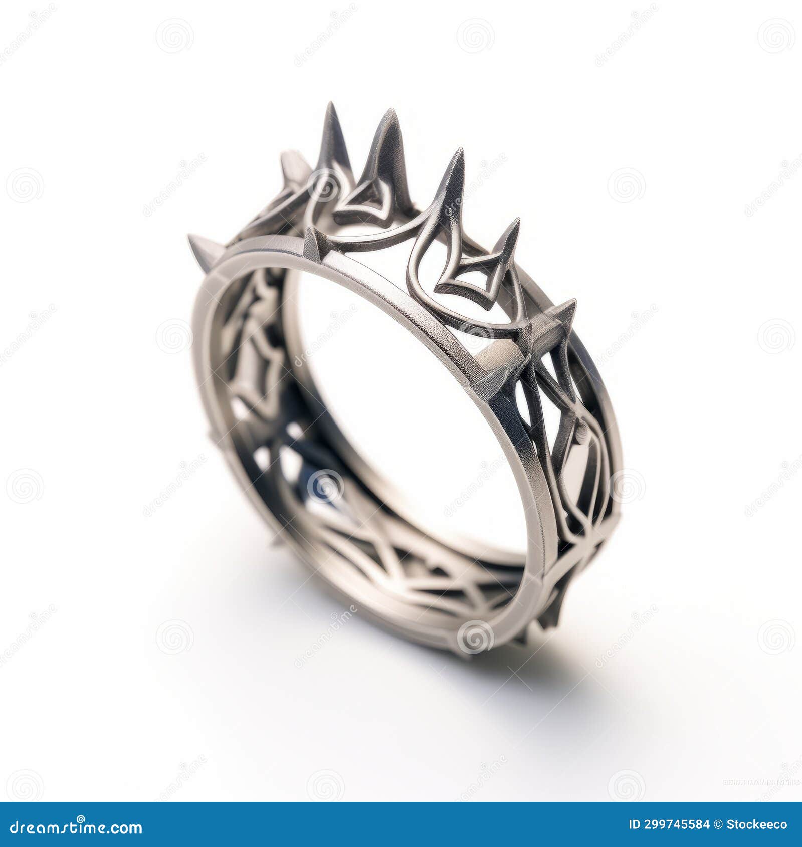 Gothic-inspired Spike Ring on White Background Stock Illustration ...
