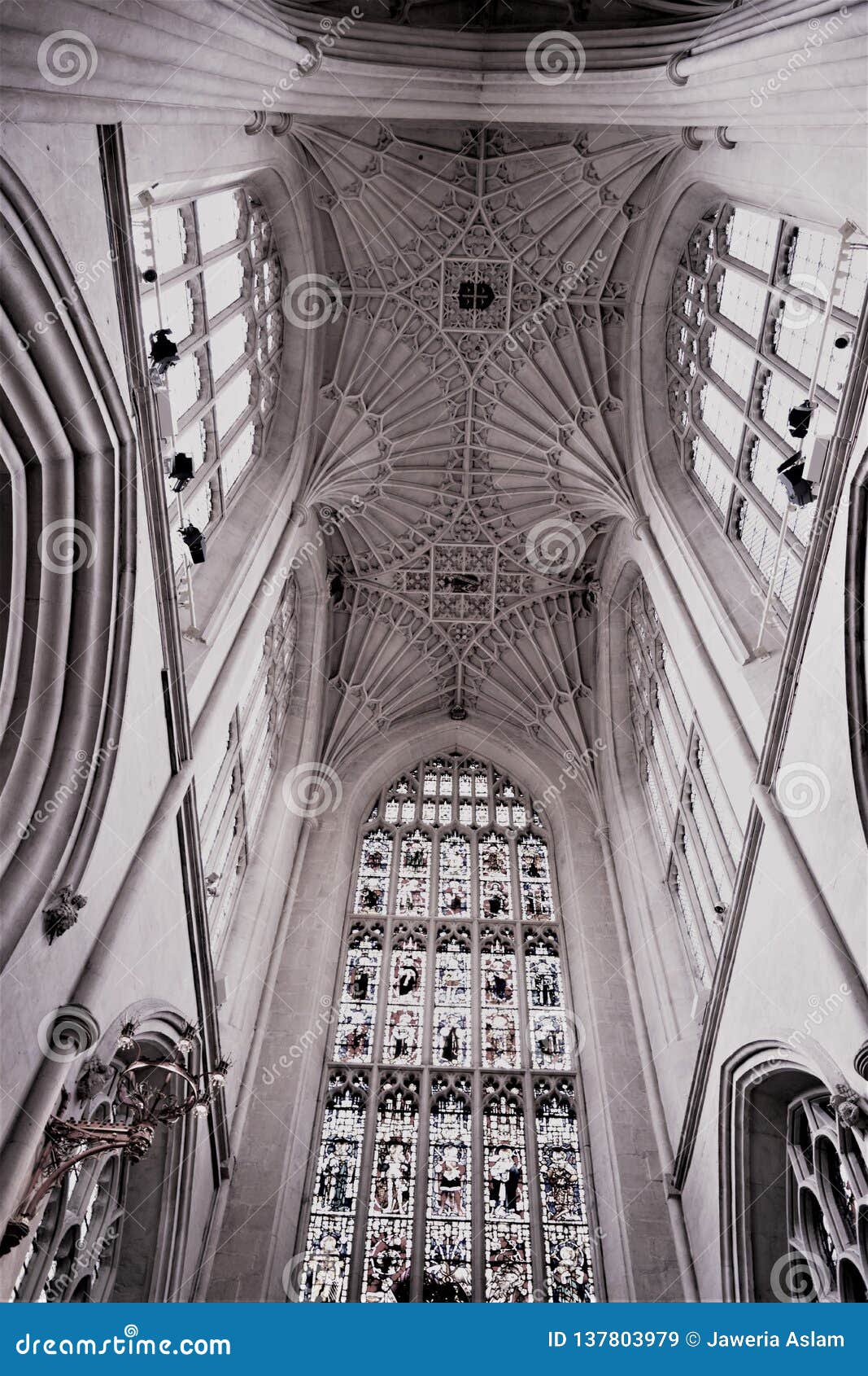 Gothic Interiors and Architecture Stock Image - Image of symmetry ...
